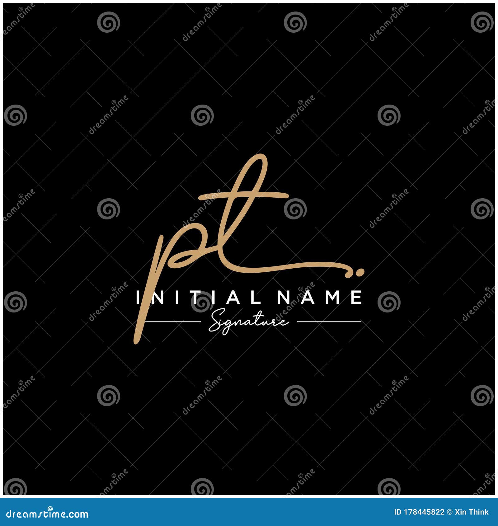 Letter PT Signature Logo Template Vector Stock Vector - Illustration of ...