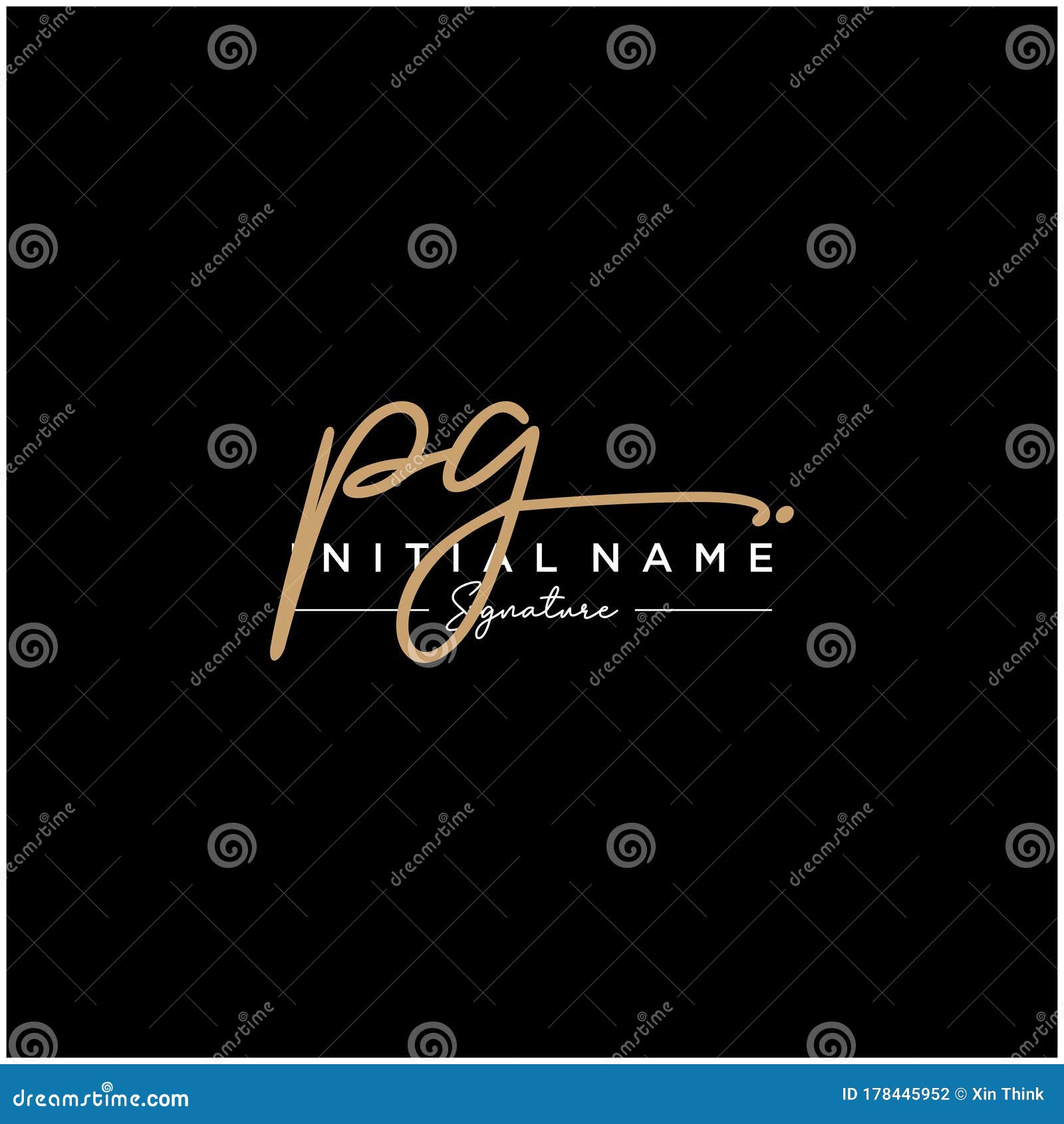 Letter PG Signature Logo Template Vector Stock Vector - Illustration of ...