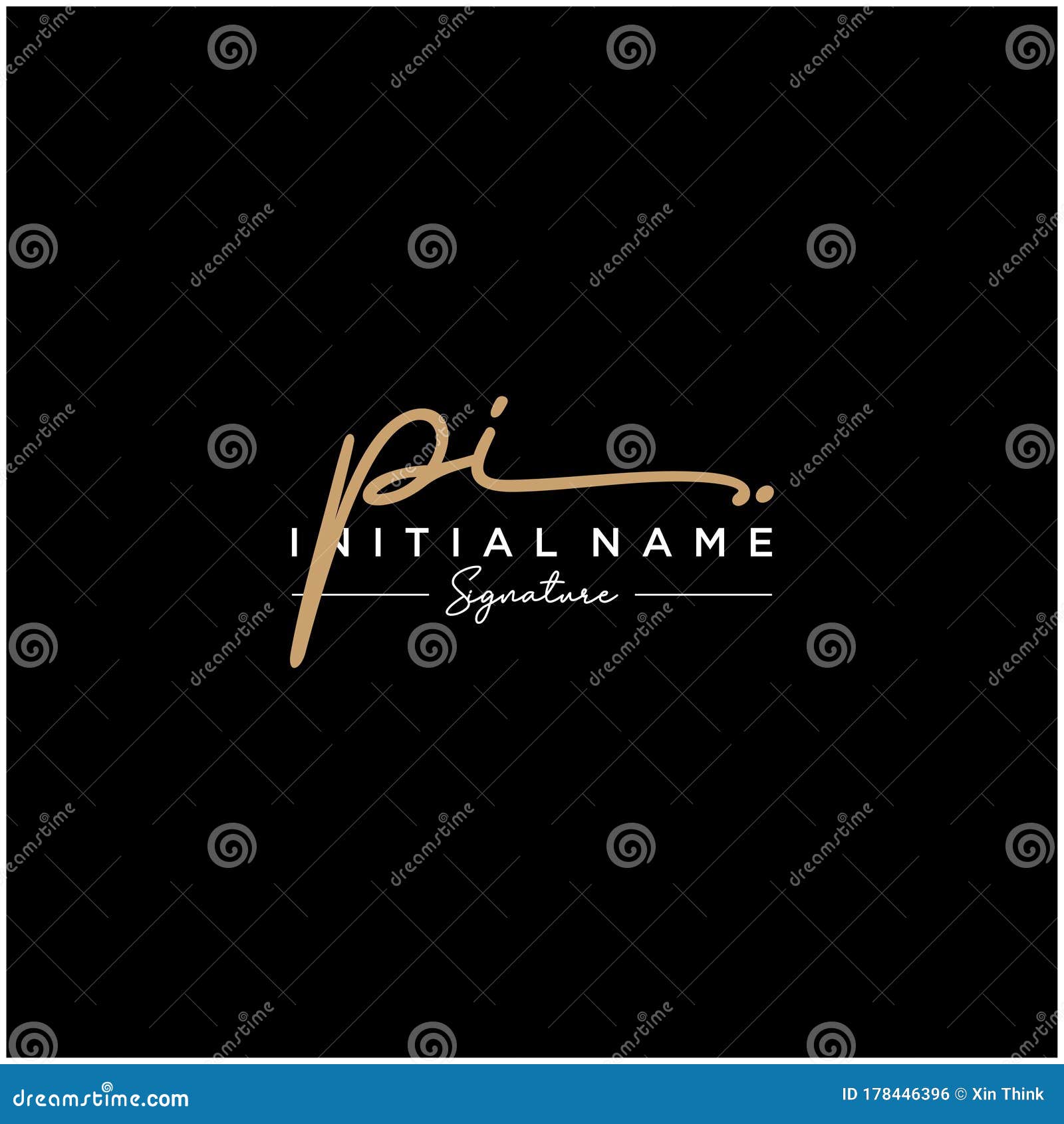 Letter PI Signature Logo Template Vector Stock Vector - Illustration of ...