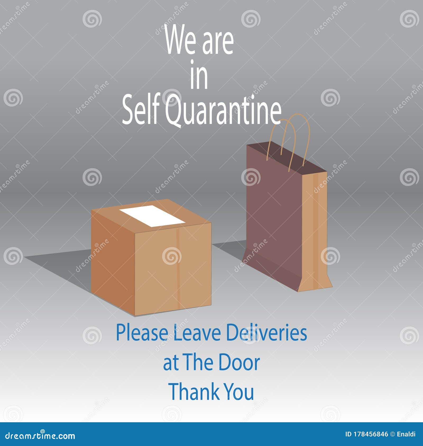 We are in Self Quarantine Sign Stock Vector - Illustration of physical ...