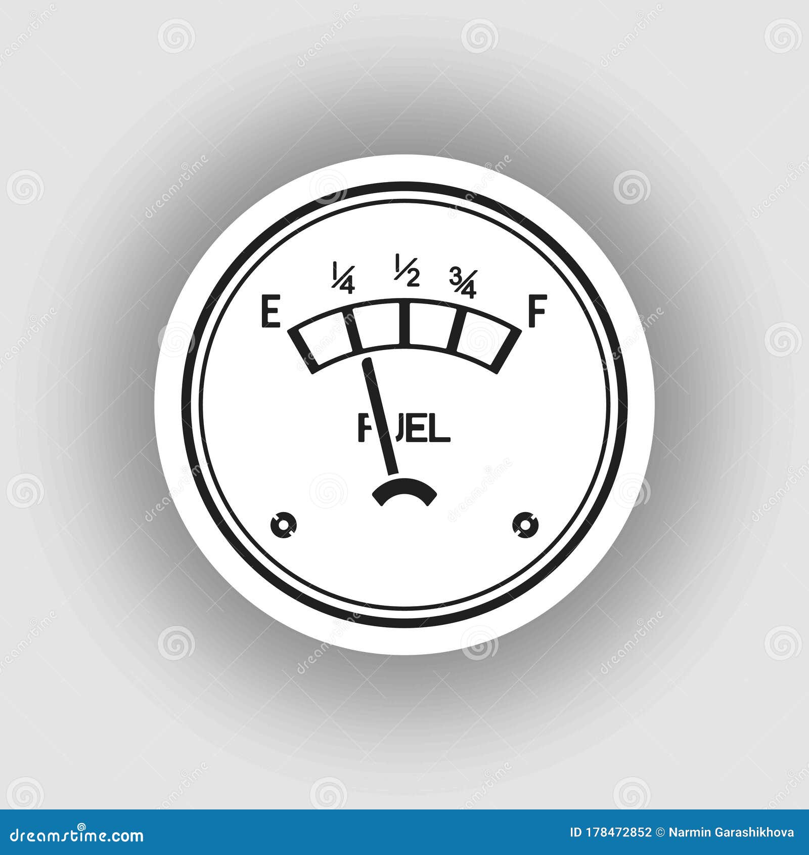 Fuel Gauge Low on White. Fuel Icon Vector Illustration Stock Vector ...