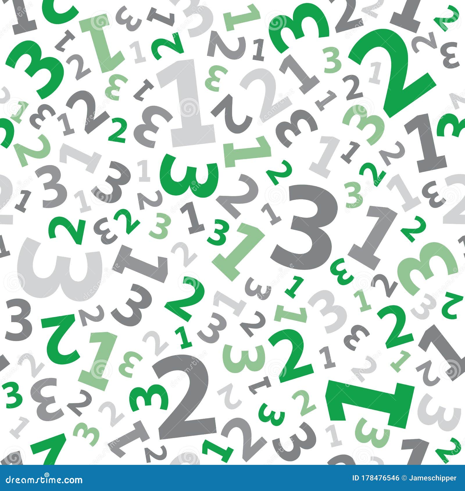 Green 123 Number Background Seamless Stock Vector - Illustration of ...