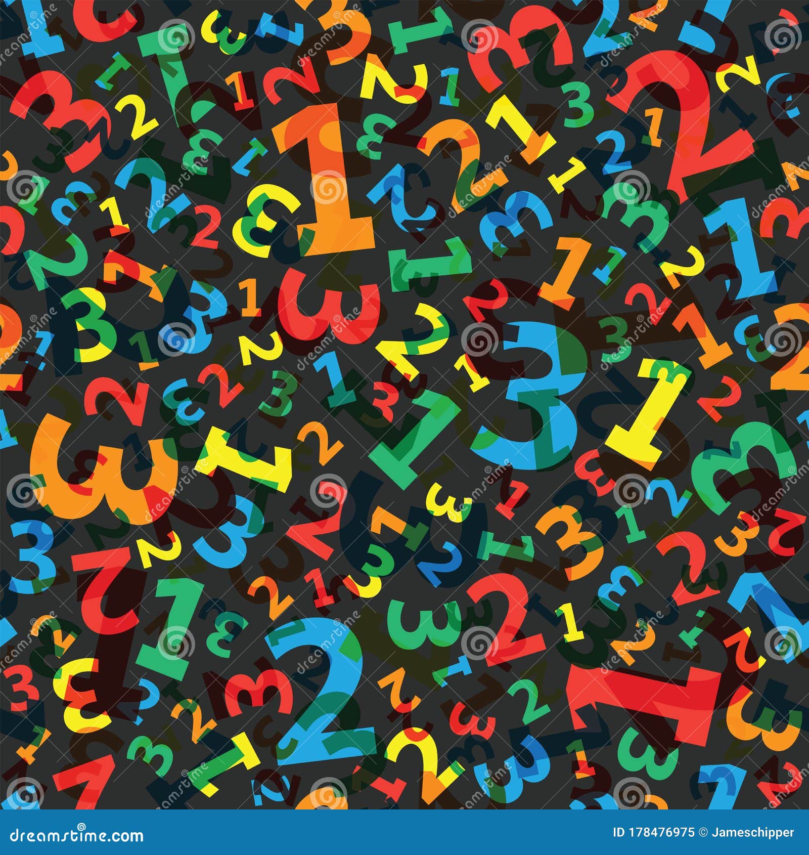 Multicolored 123 Number Background Seamless Set Stock Vector ...