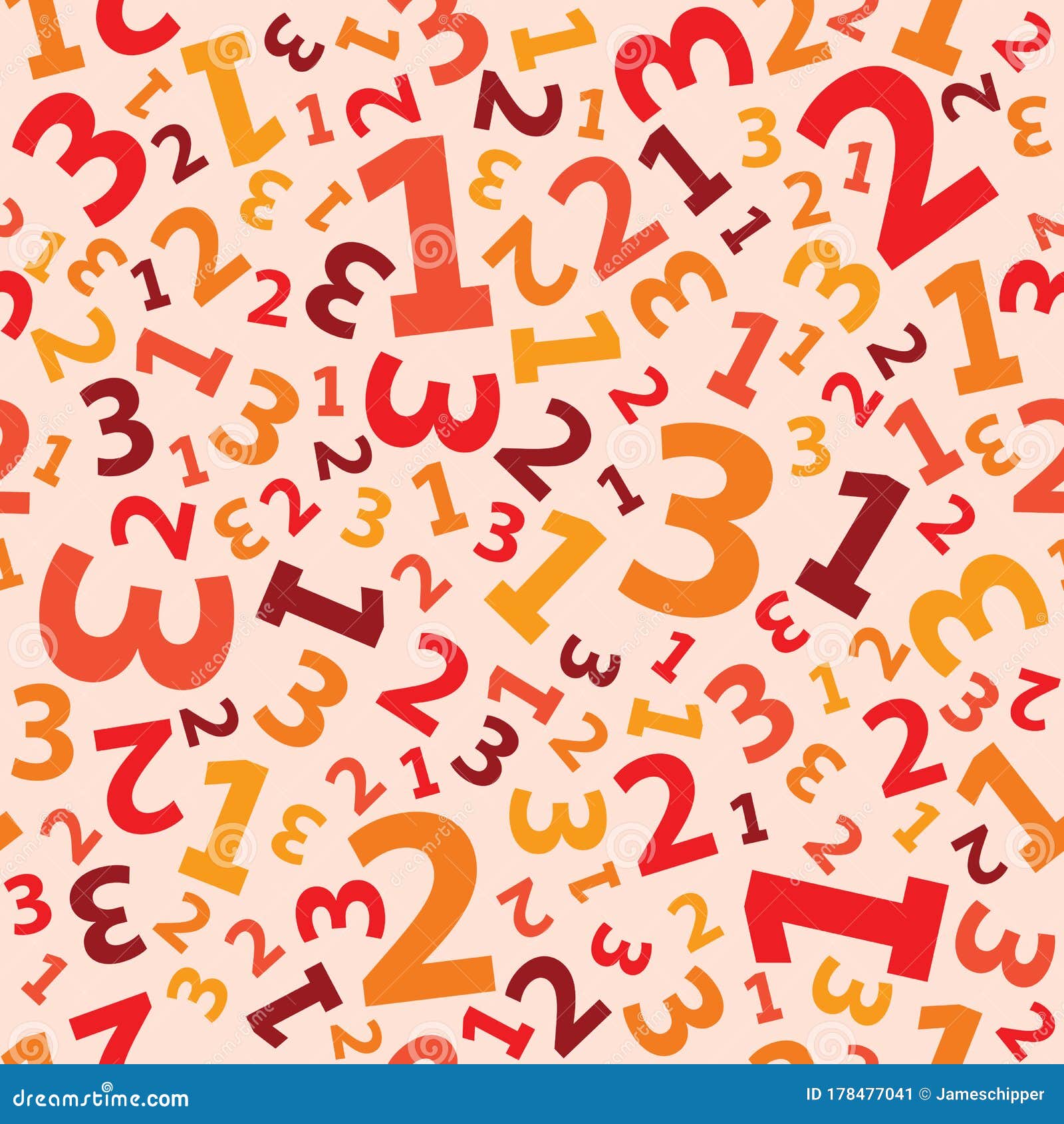 Red 123 Number Background Seamless Stock Vector - Illustration of ...