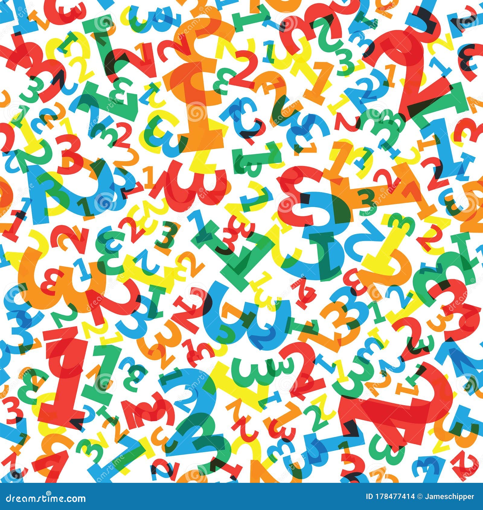 Multicolored 123 Number Background Seamless Set Stock Vector ...