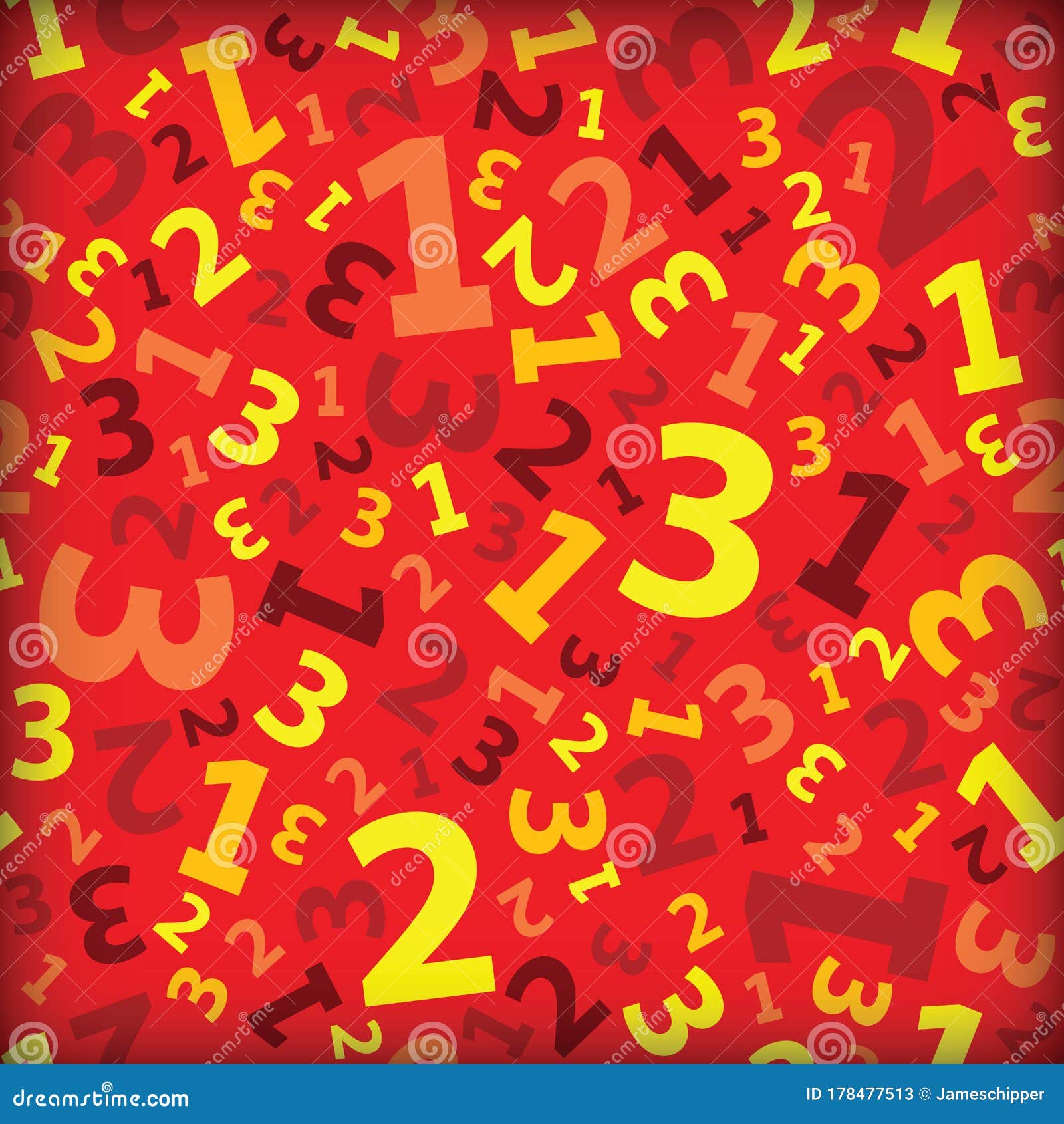Red 123 Number Background Seamless Stock Vector - Illustration of ...