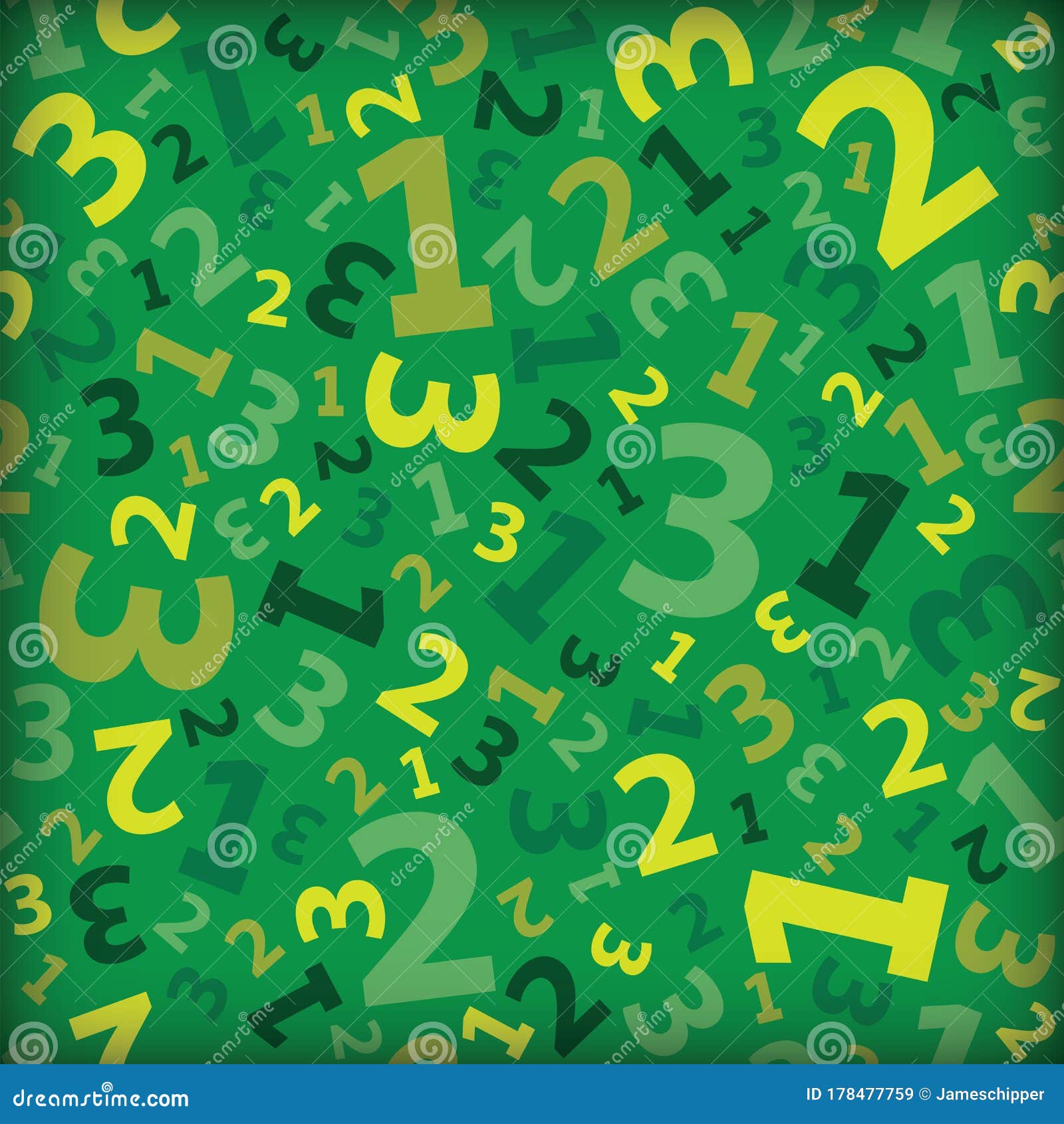 Green 123 Number Background Seamless Stock Vector - Illustration of ...
