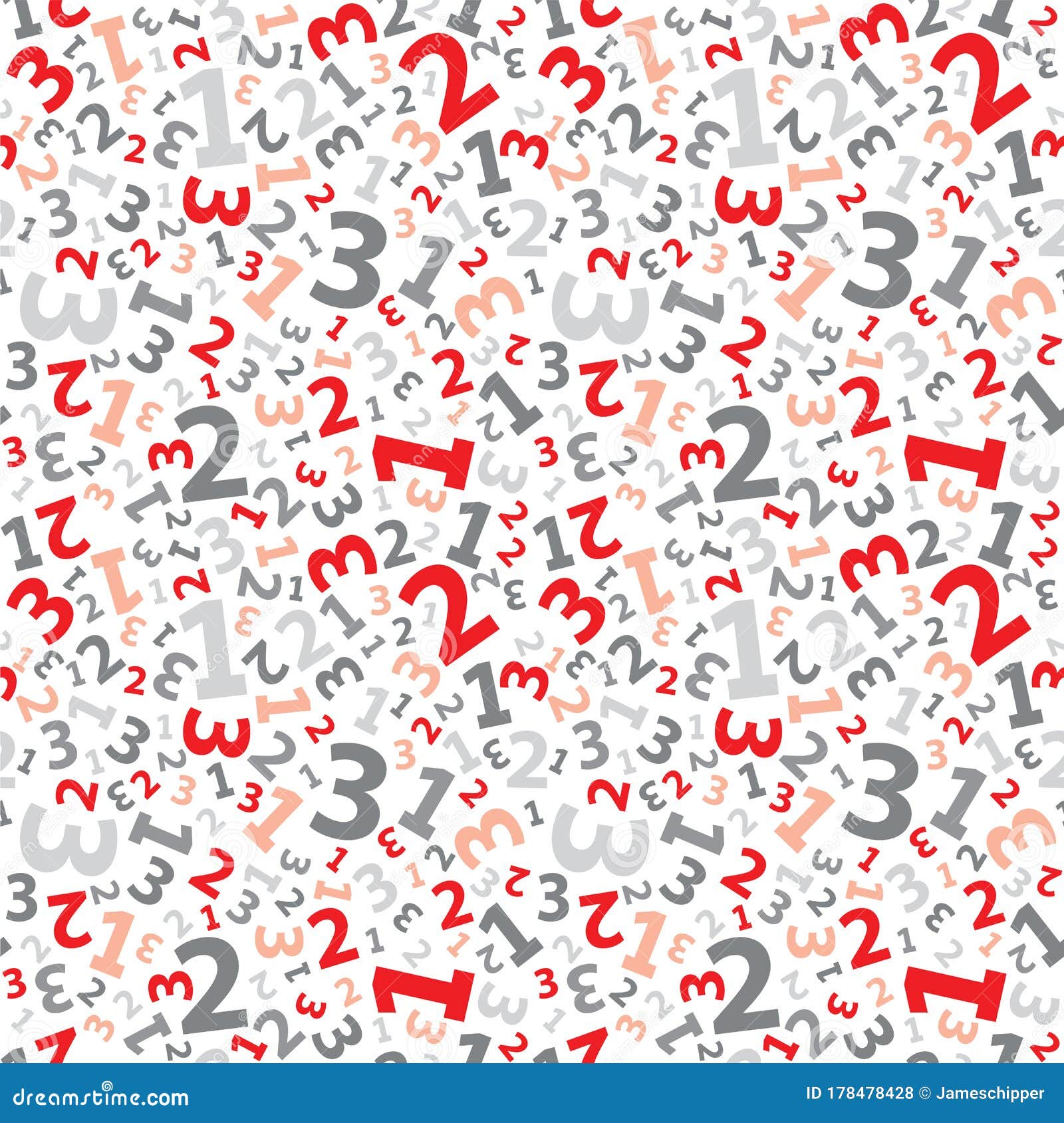 Red 123 Number Background Seamless Stock Vector - Illustration of code ...