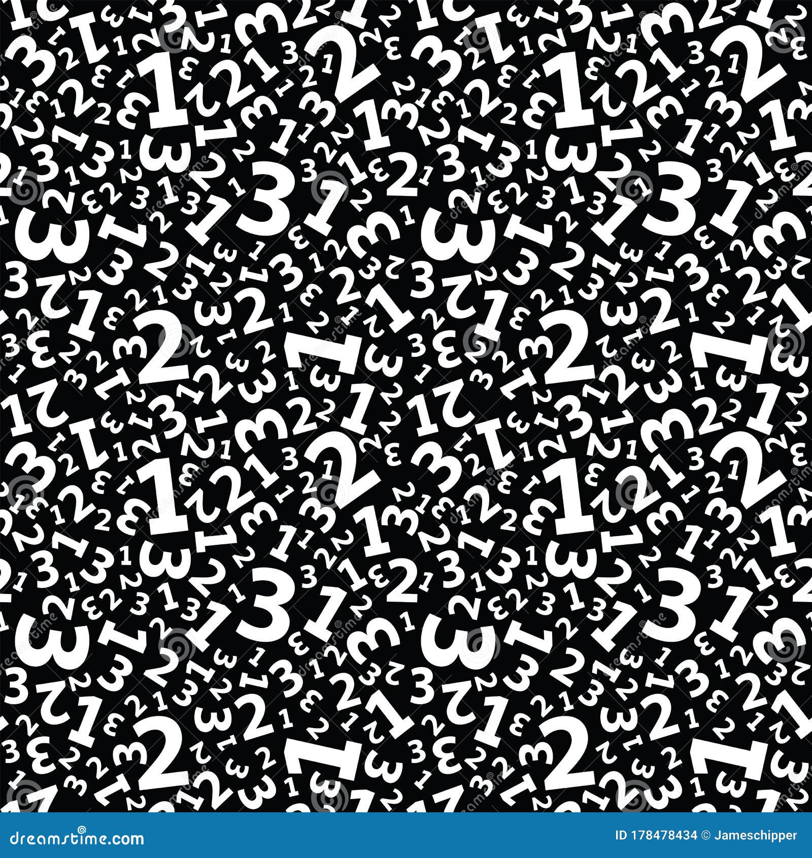 Black 123 Number Background Seamless Stock Illustration - Illustration ...