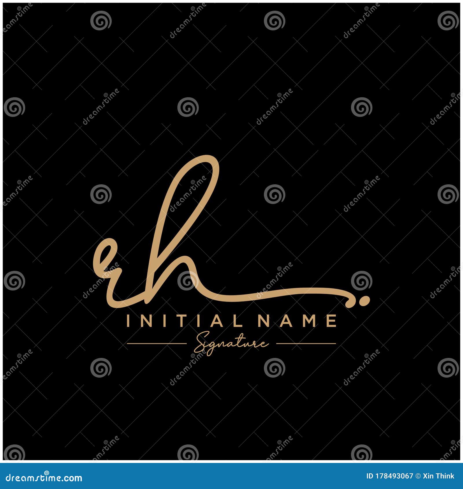 Letter RH Signature Logo Template Vector Stock Vector - Illustration of ...