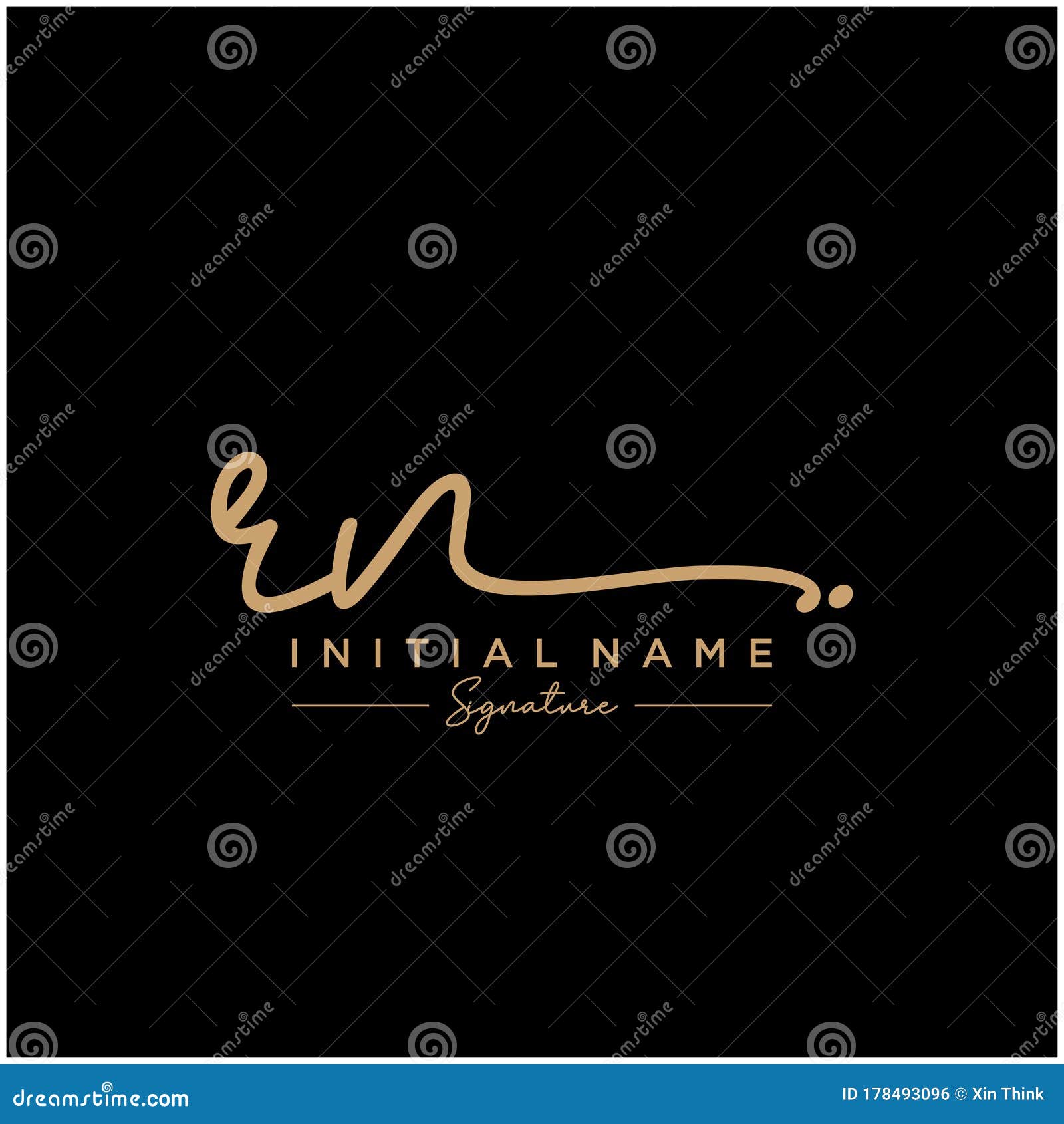 Letter RN Signature Logo Template Vector Stock Vector - Illustration of ...