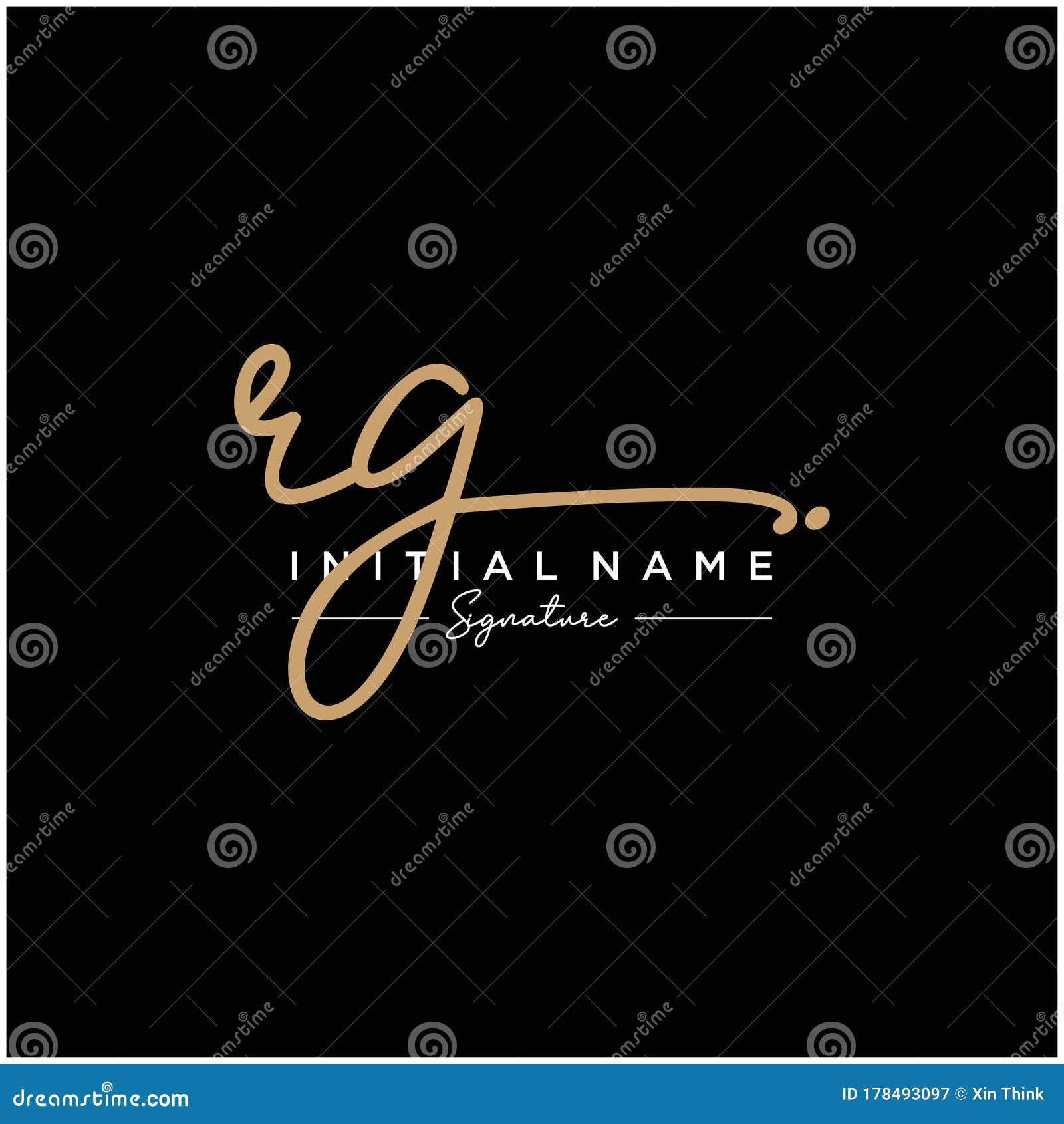 Letter RG Signature Logo Template Vector Stock Vector - Illustration of ...
