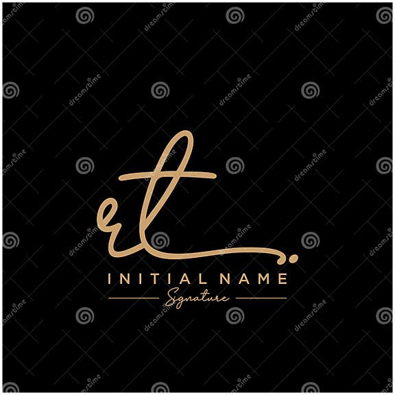 Letter RT Signature Logo Template Vector Stock Vector - Illustration of ...
