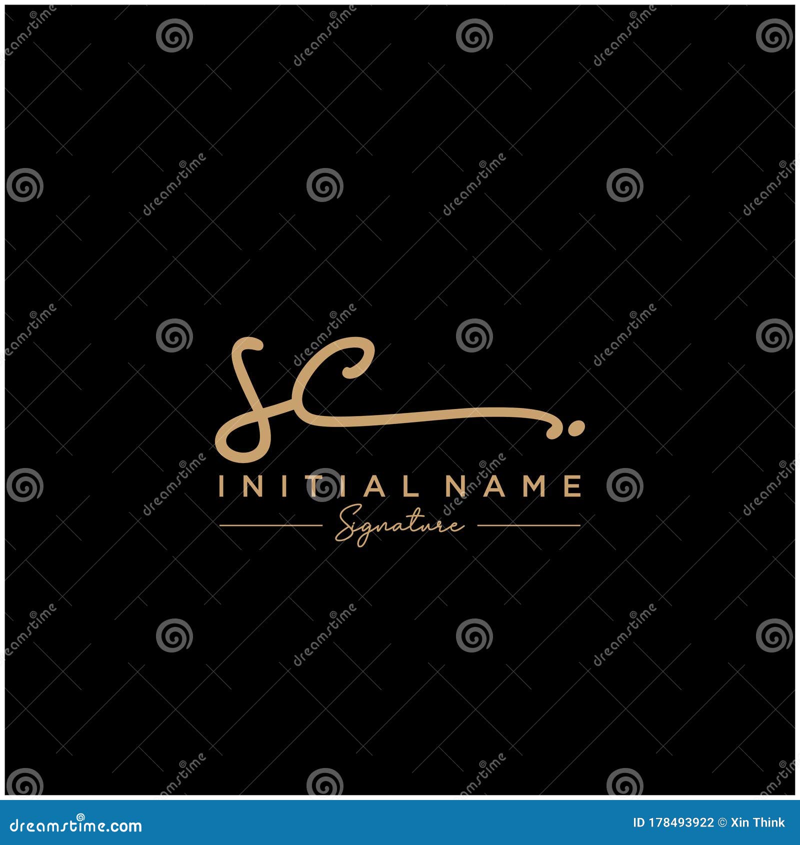 Letter SC Signature Logo Template Vector Stock Vector - Illustration of ...