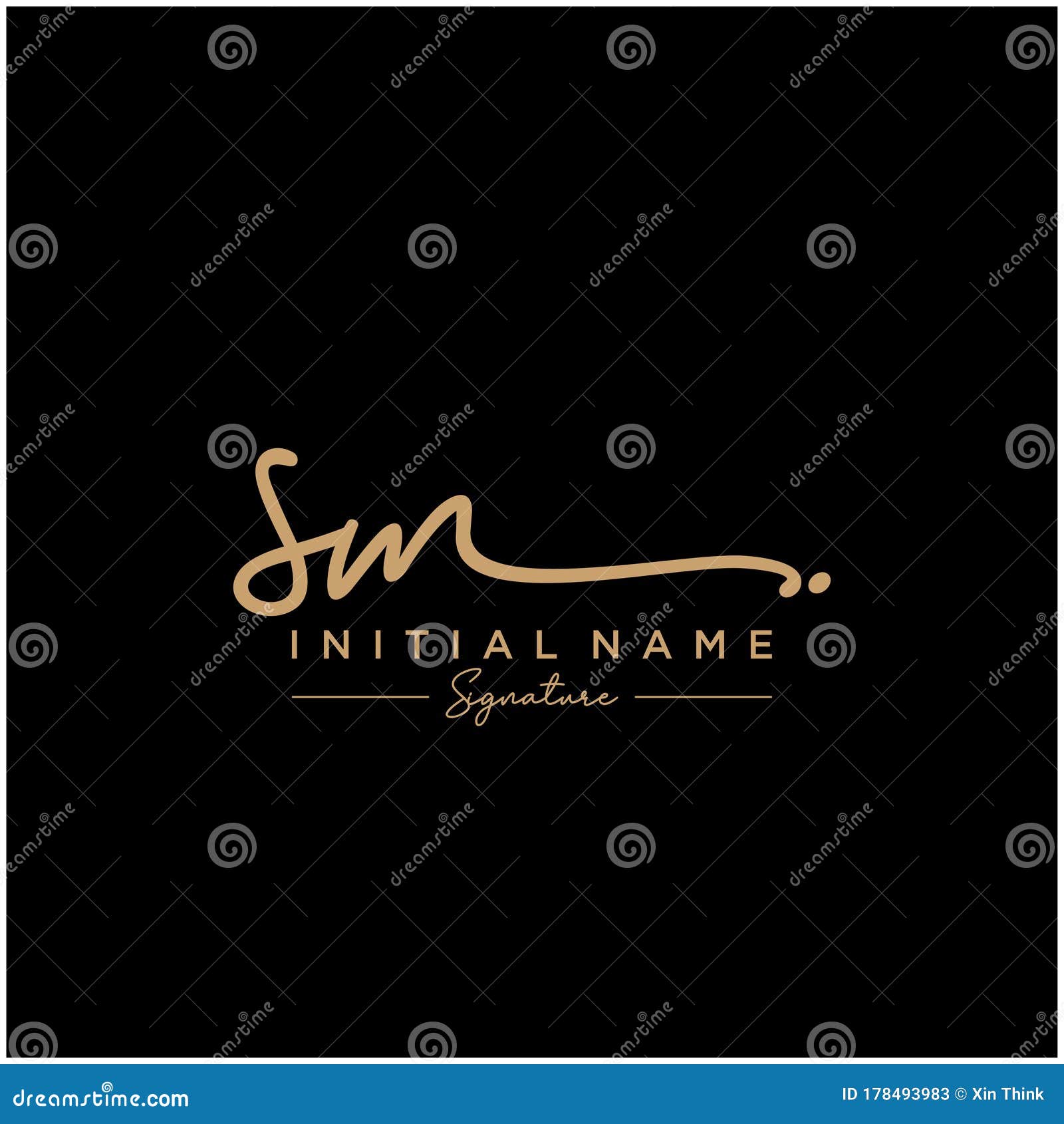 Letter SM Signature Logo Template Vector Stock Vector - Illustration of ...