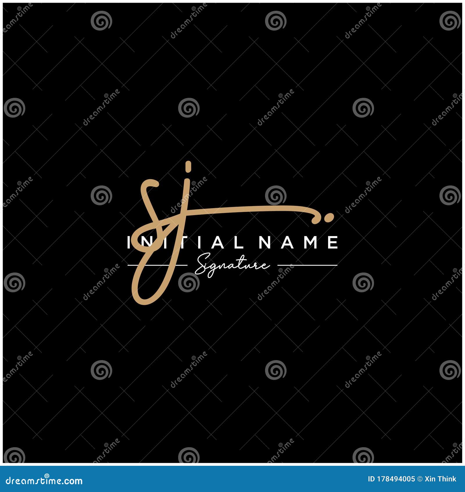 Letter SJ Signature Logo Template Vector Stock Vector - Illustration of ...