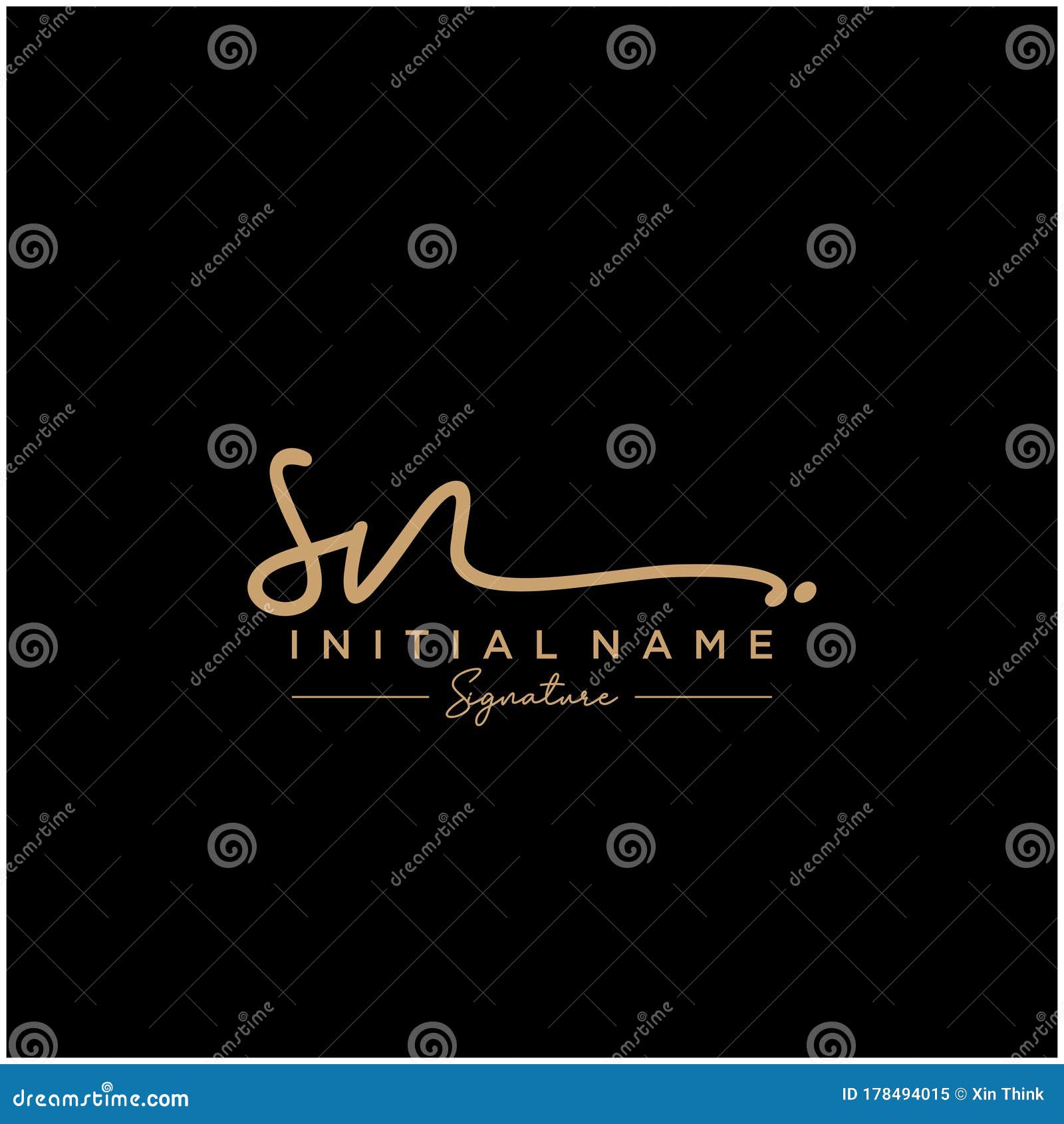 Letter SN Signature Logo Template Vector Stock Vector - Illustration of ...