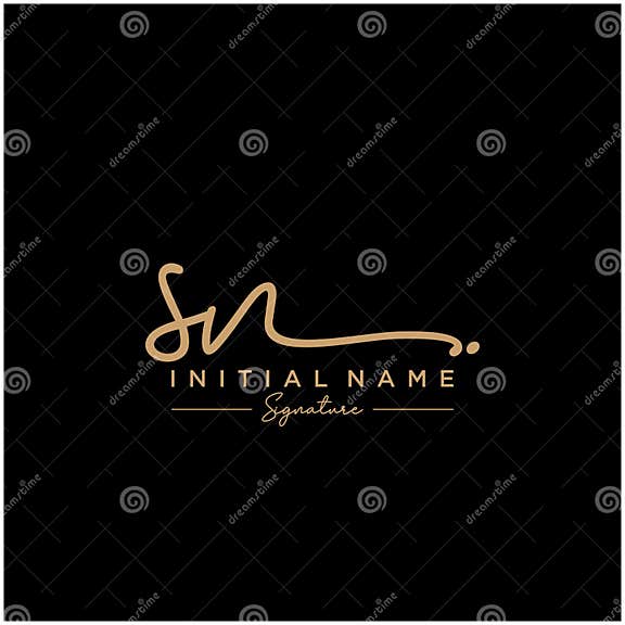 Letter SN Signature Logo Template Vector Stock Vector - Illustration of ...