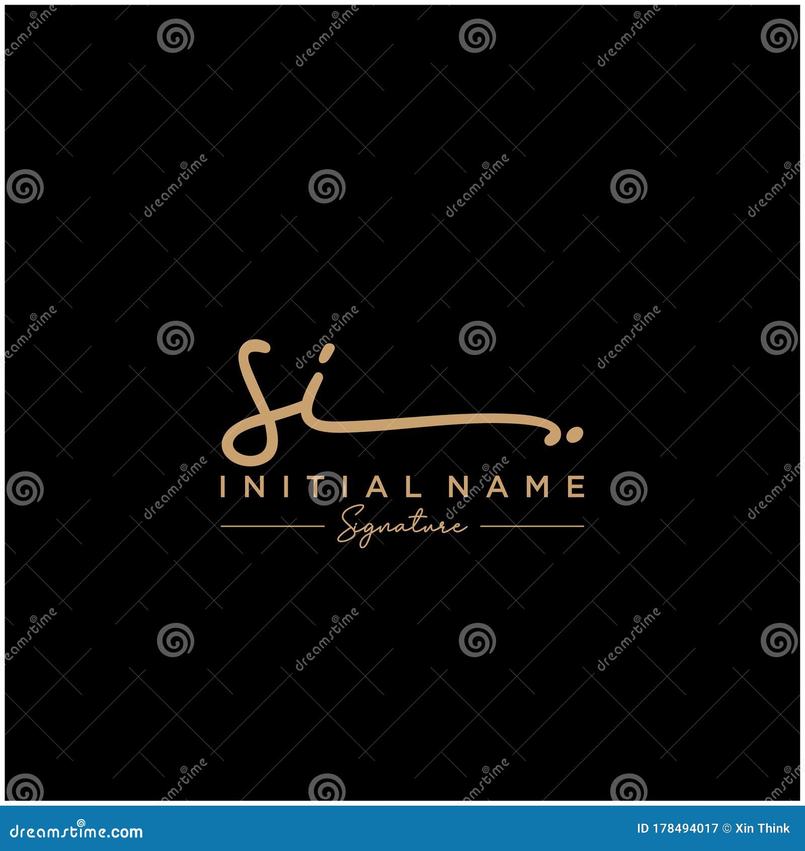 Letter SI Signature Logo Template Vector Stock Vector - Illustration of ...