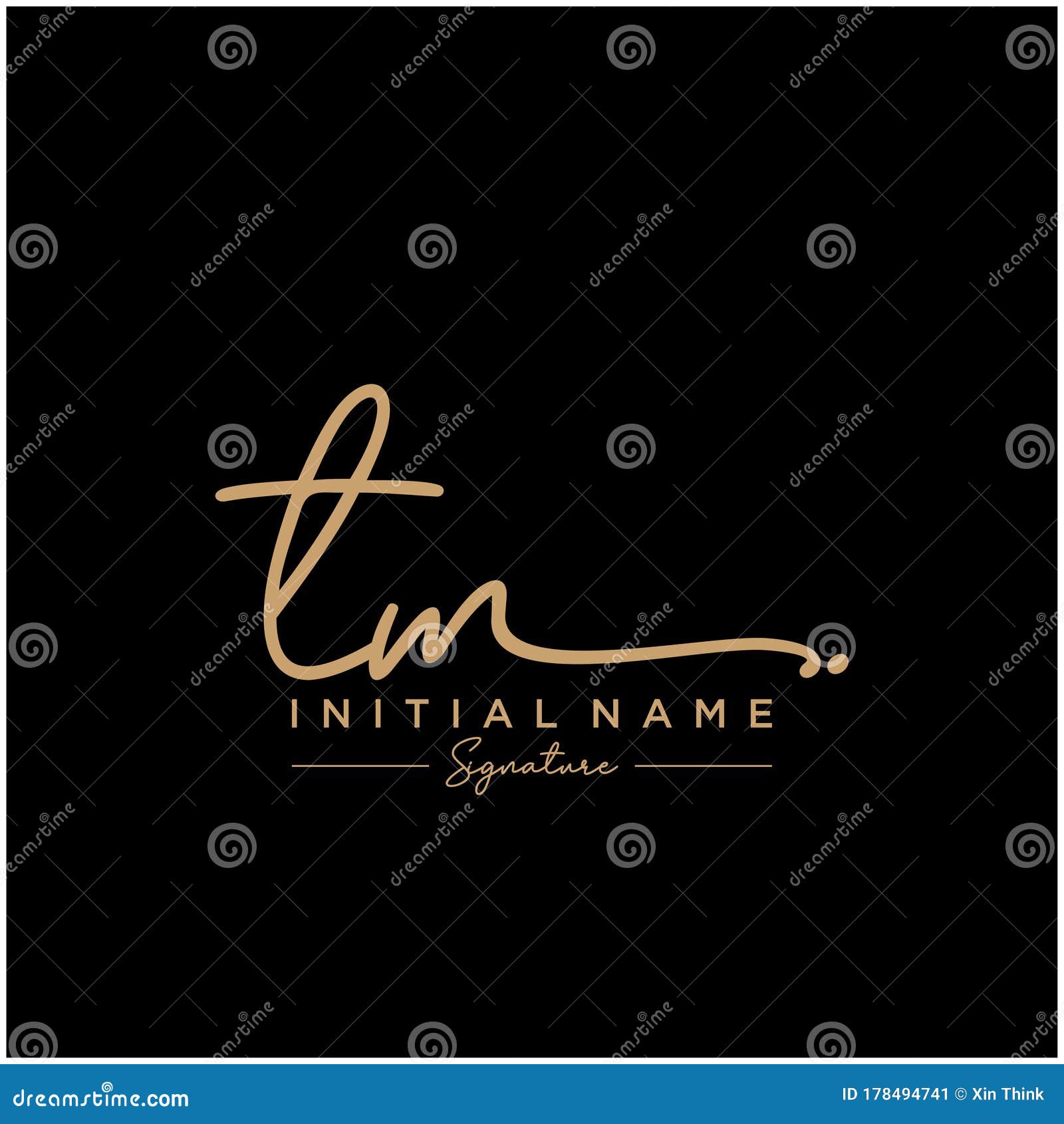 Letter TM Signature Logo Template Vector Stock Vector - Illustration of ...