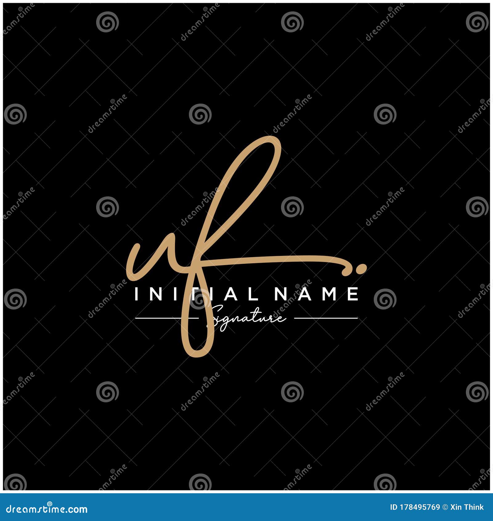 Letter UF Signature Logo Template Vector Stock Vector - Illustration of ...