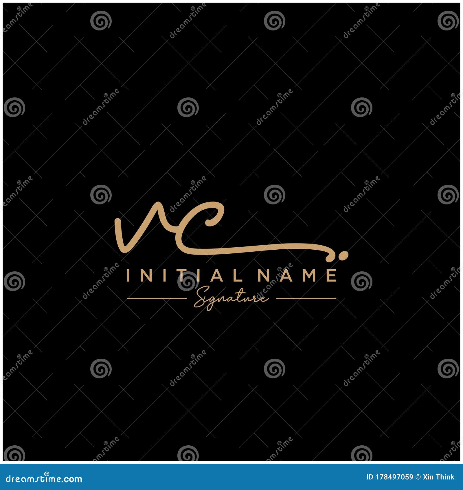 Letter VC Signature Logo Template Vector Stock Vector - Illustration of ...
