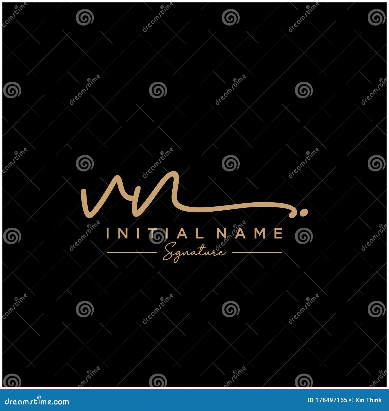 Letter VN Signature Logo Template Vector Stock Vector - Illustration of ...