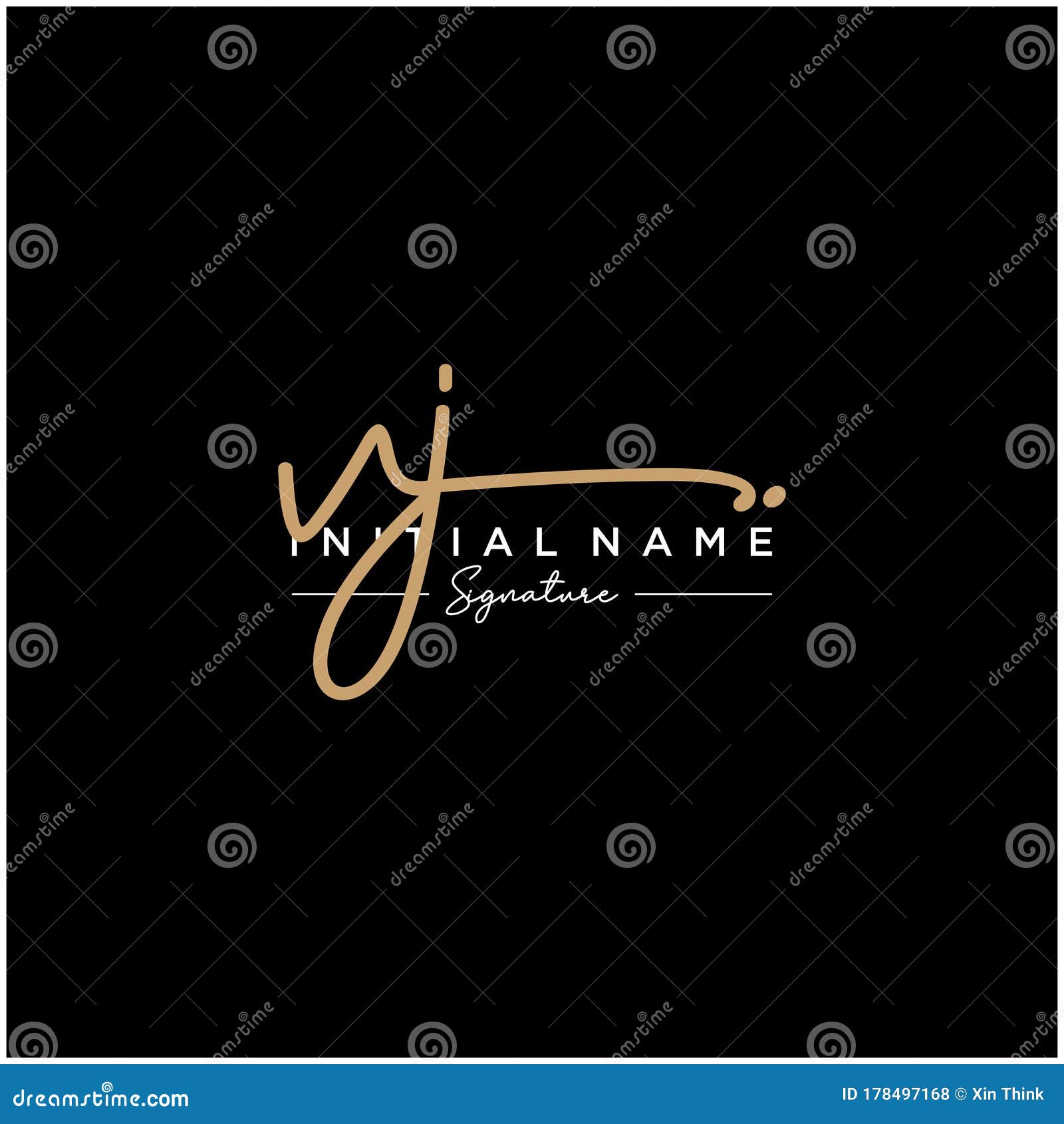 Letter VJ Signature Logo Template Vector Stock Vector - Illustration of ...