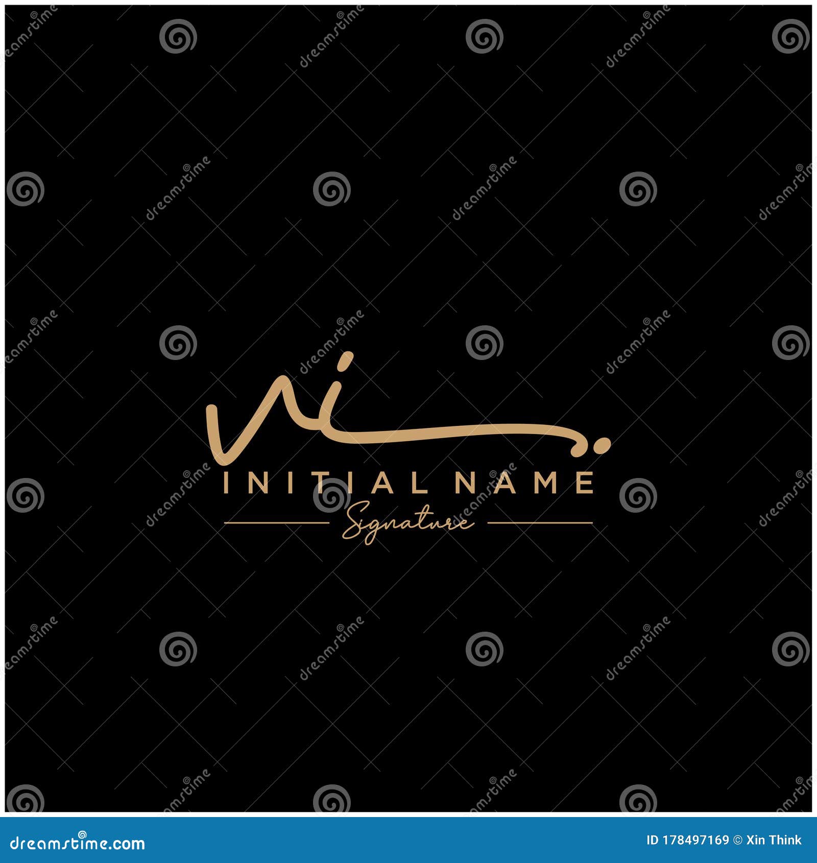 Letter VI Signature Logo Template Vector Stock Vector - Illustration of ...