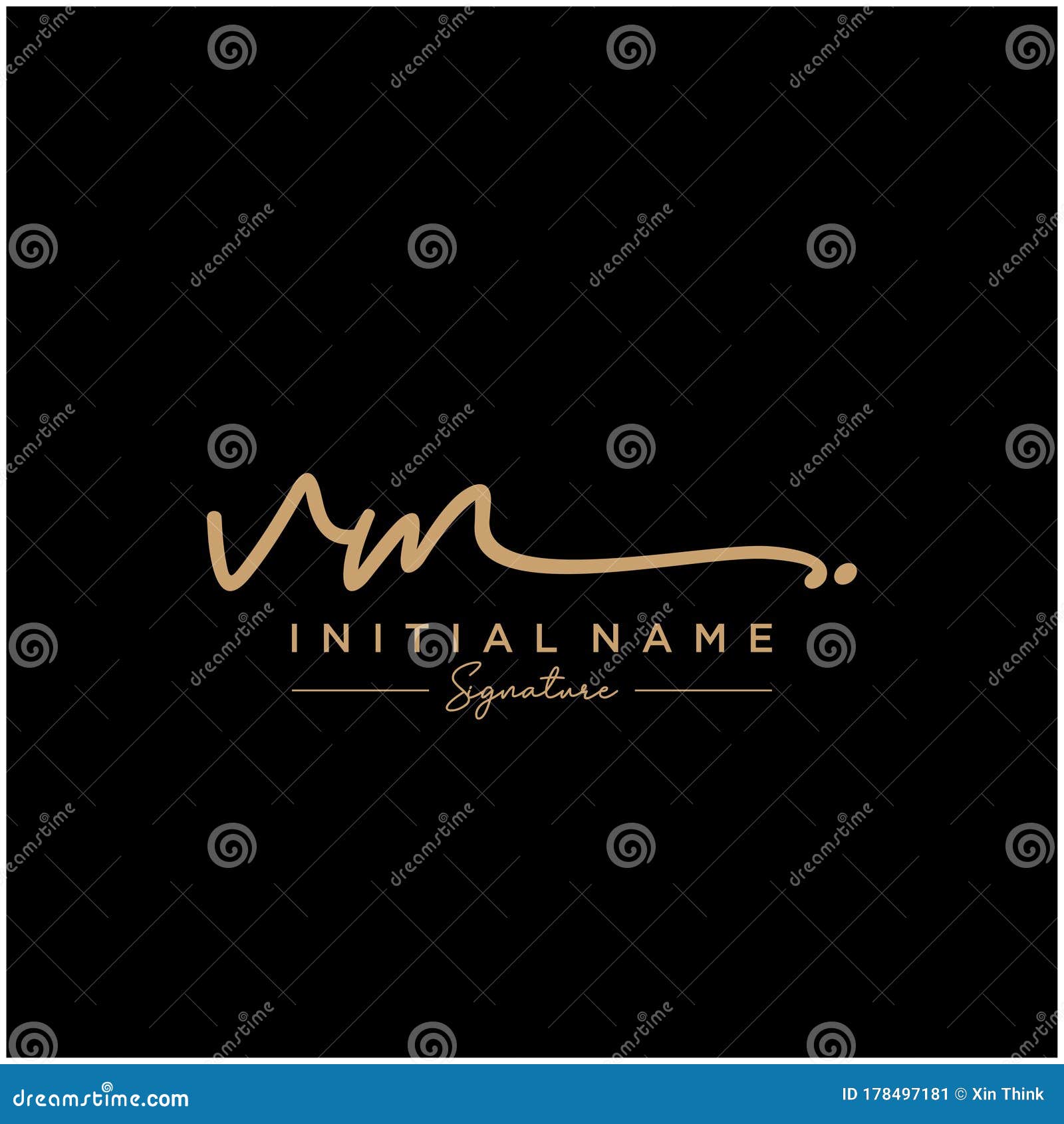 Letter VM Signature Logo Template Vector Stock Vector - Illustration of ...