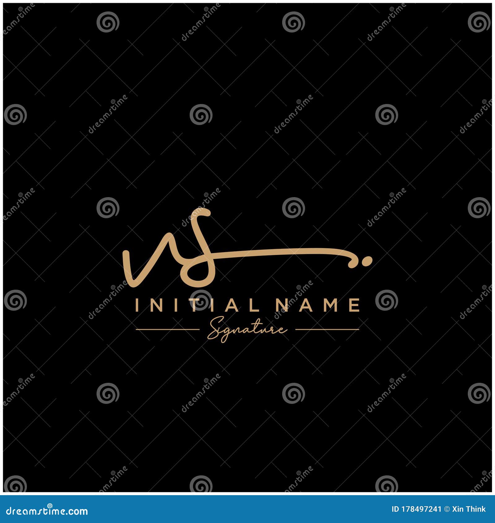 Letter VS Signature Logo Template Vector Stock Vector - Illustration of ...
