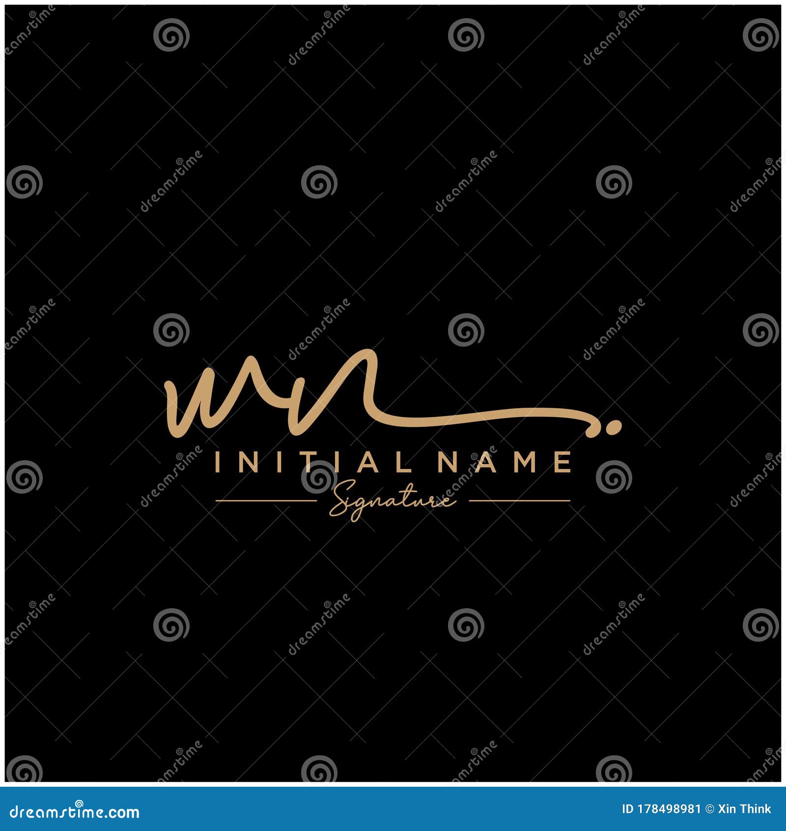 Letter WN Signature Logo Template Vector Stock Vector - Illustration of ...