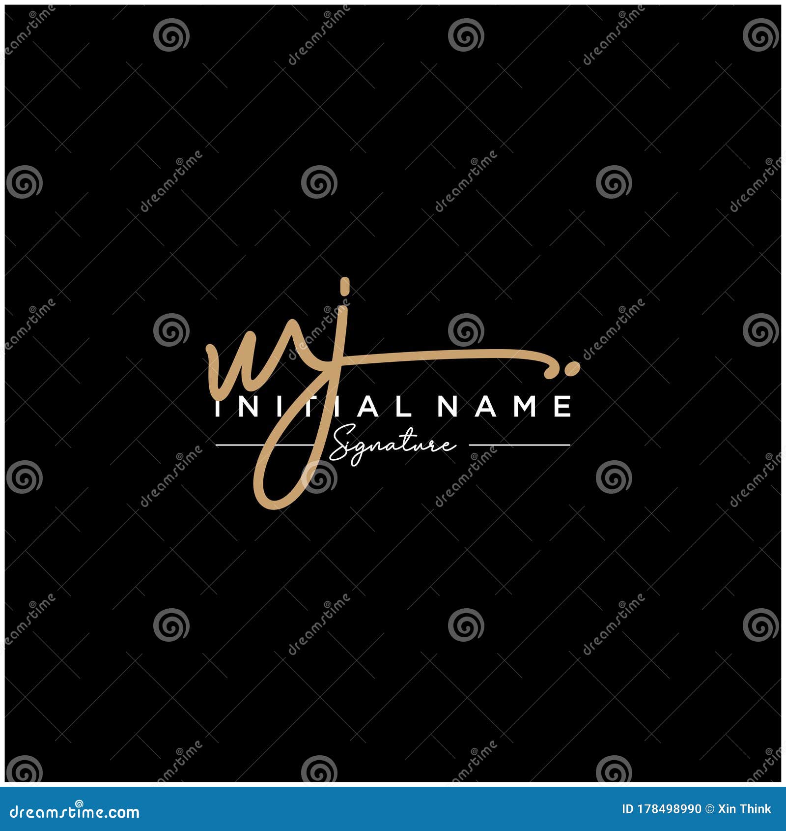 Letter WJ Signature Logo Template Vector Stock Vector - Illustration of ...