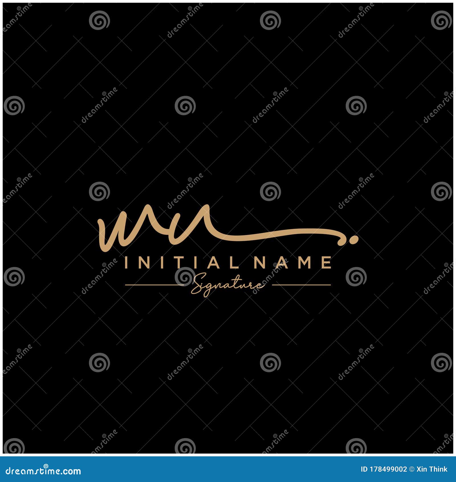 Letter WU Signature Logo Template Vector Stock Vector - Illustration of ...