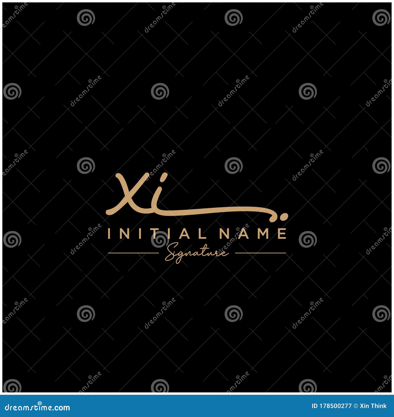 Letter XI Signature Logo Template Vector Stock Vector - Illustration of ...