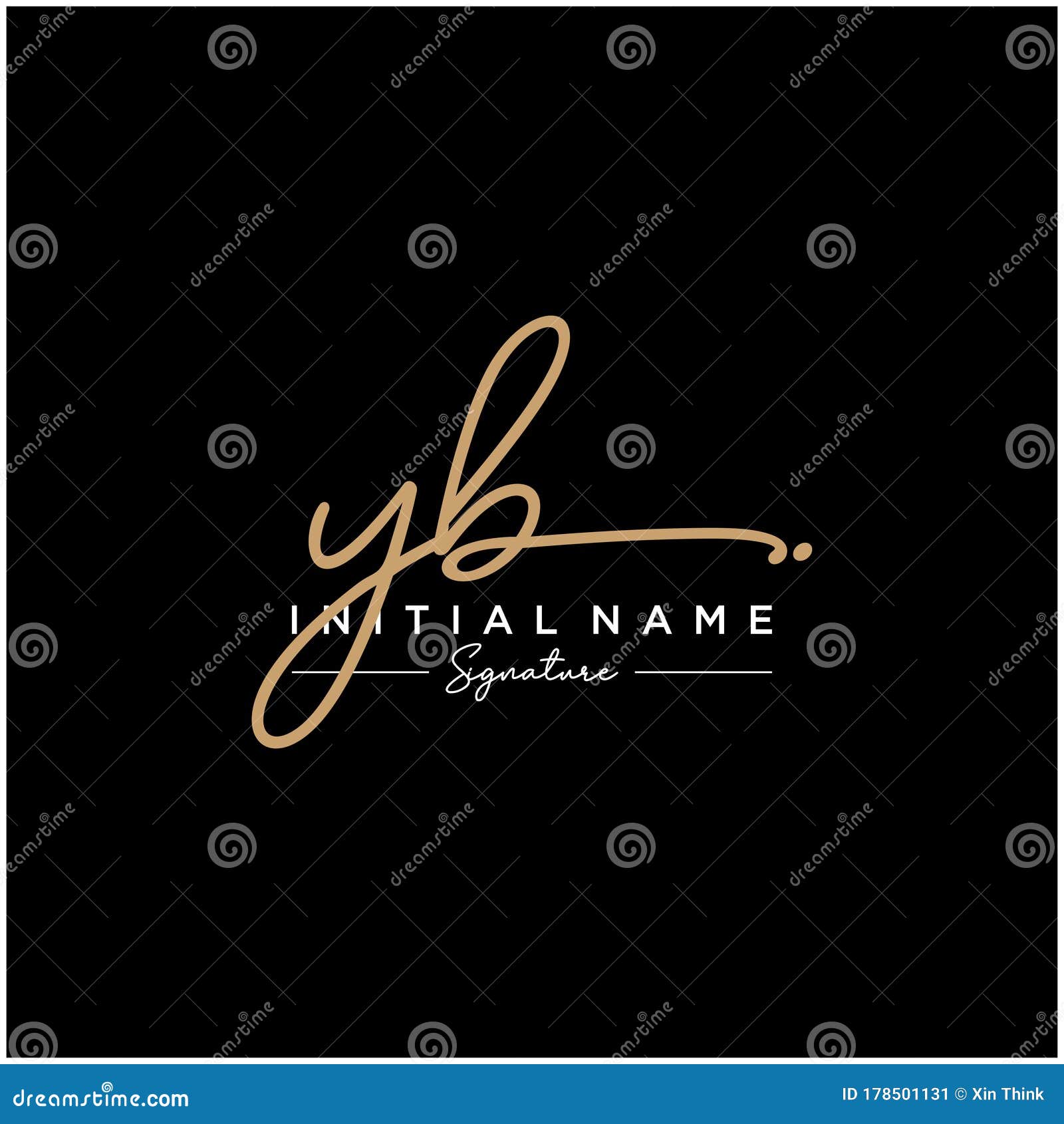Letter YB Signature Logo Template Vector Stock Vector - Illustration of ...