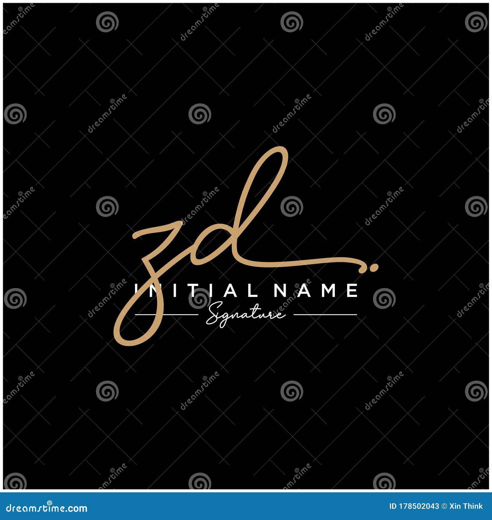 Letter ZD Signature Logo Template Vector Stock Vector - Illustration of ...