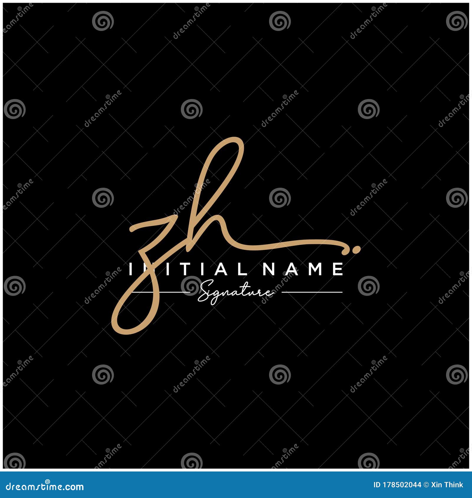 Letter ZH Signature Logo Template Vector Stock Vector - Illustration of ...