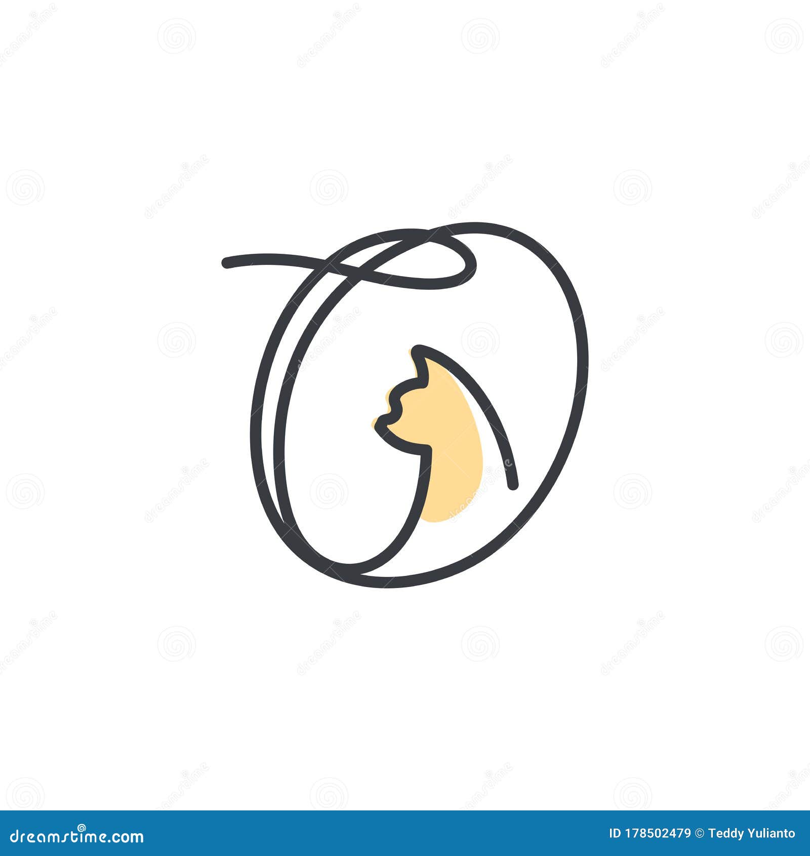 Initial Logo Letter O Handwriting Cat Stock Vector - Illustration of ...