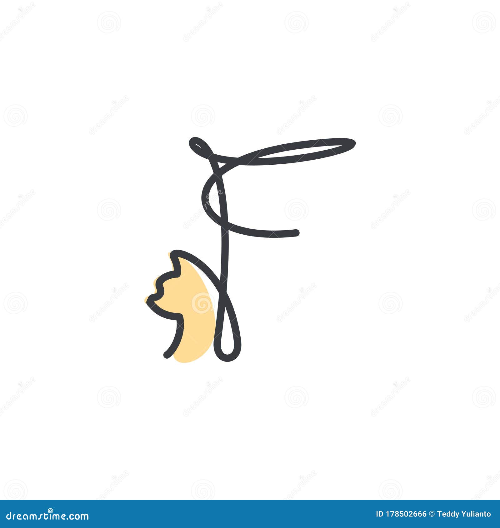 Initial Logo Letter F Handwriting Cat Stock Vector - Illustration of ...
