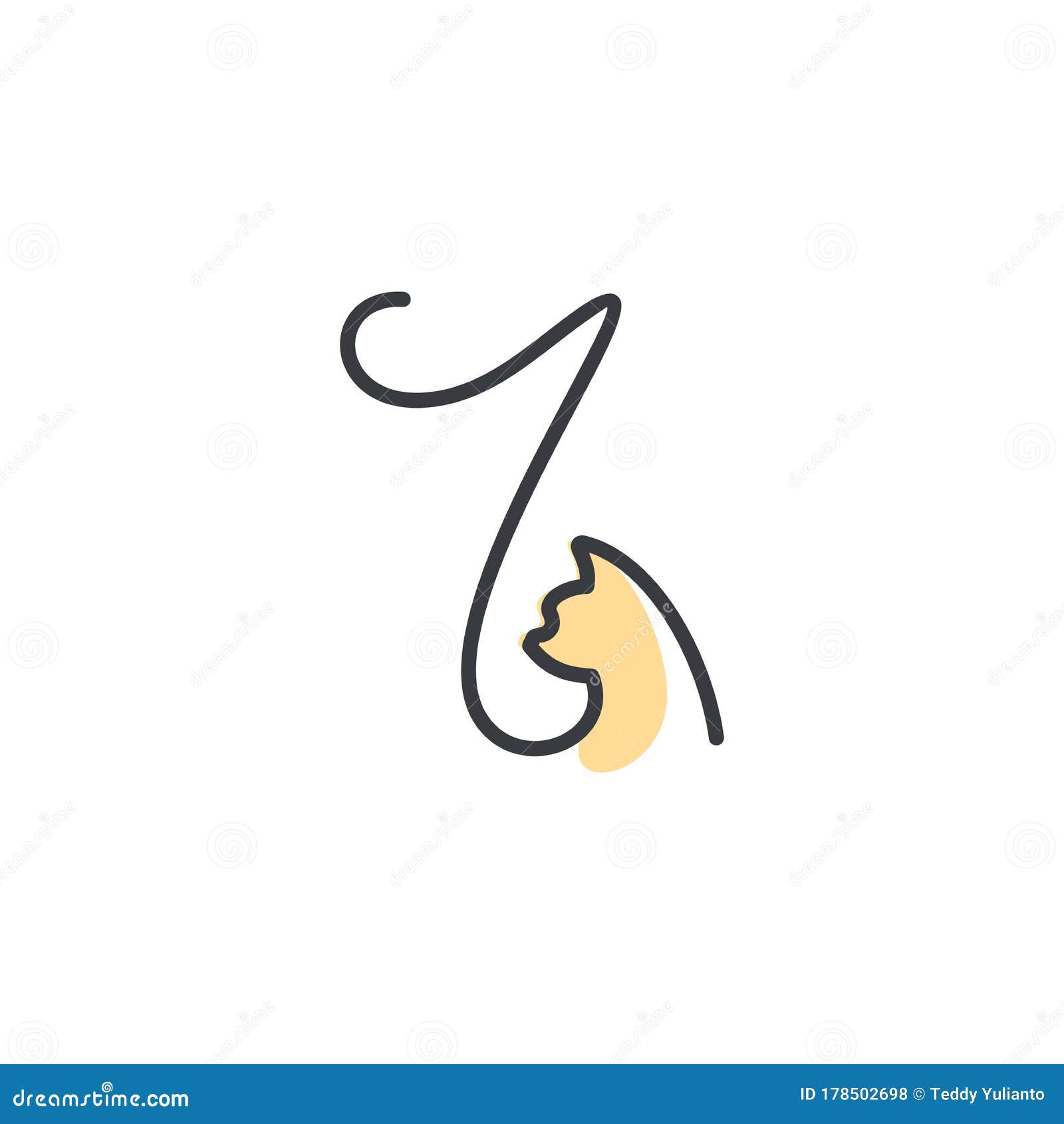 Initial Logo Letter I Handwriting Cat Stock Vector - Illustration of ...