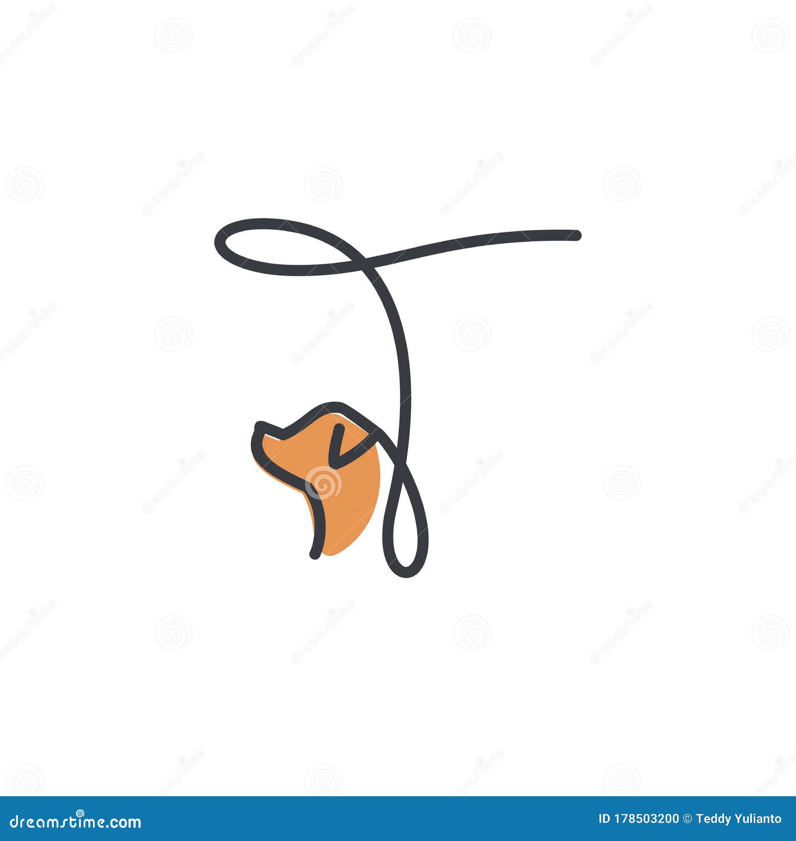 Initial Logo Letter R Handwriting Dog. Stock Vector - Illustration of ...