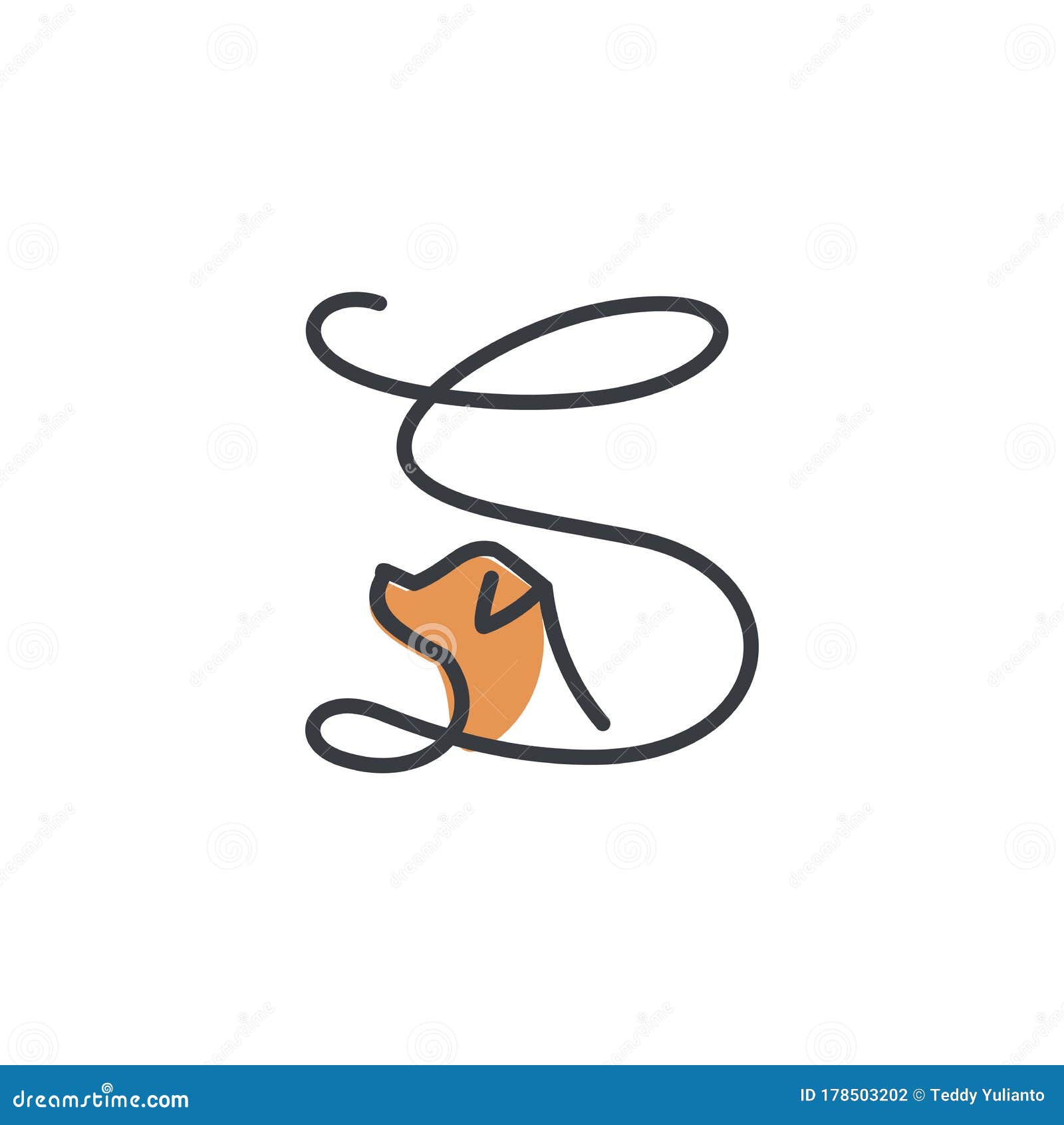 Initial Logo Letter S Handwriting Dog. Stock Vector - Illustration of ...