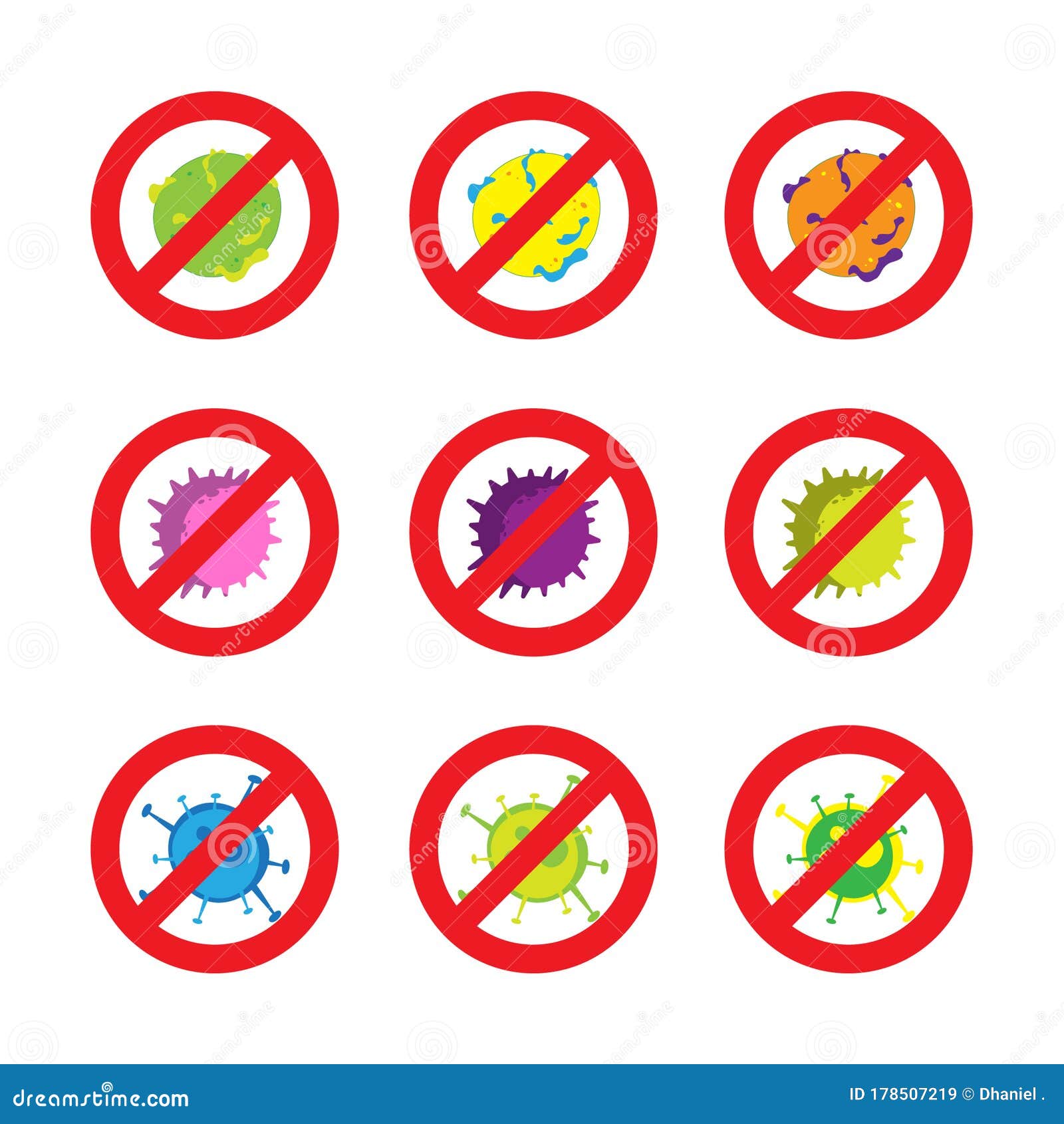 Various No Virus Icon Design, Vector Stock Image - Image of composed ...