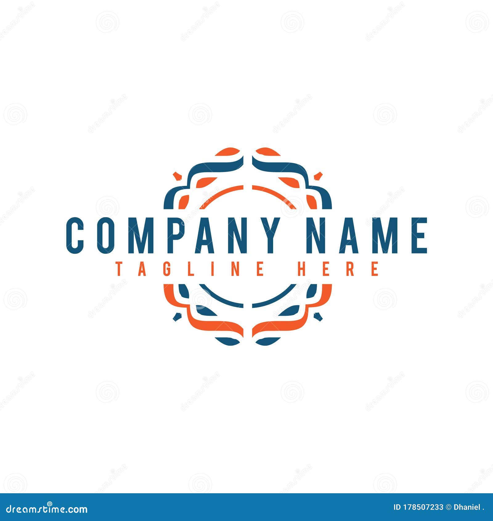 Creative Navy Blue and Orange Color Frame Logo Design, Vector Stock ...