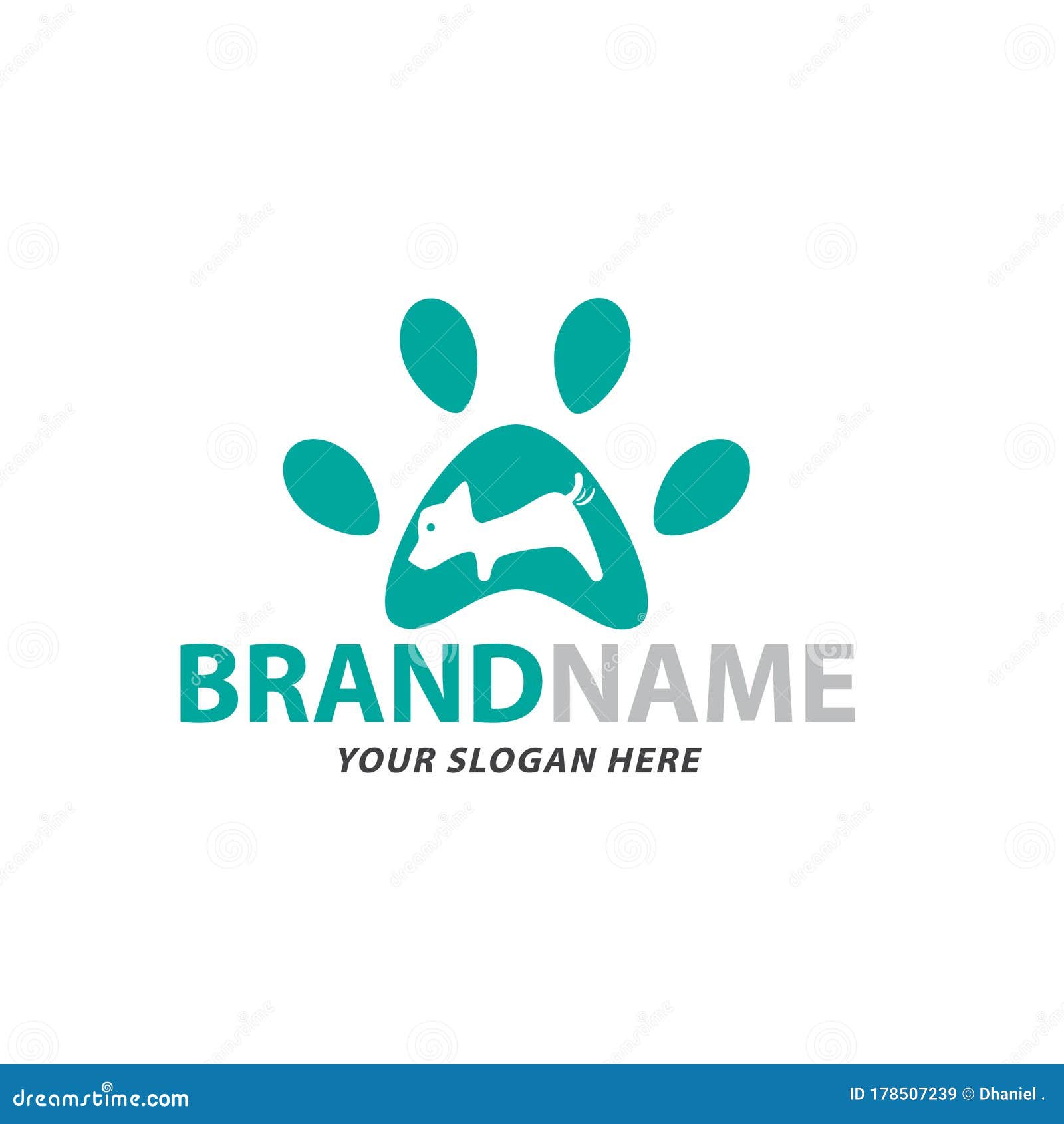 Creative Dog Footprint Logo Design Vector Stock Illustration ...