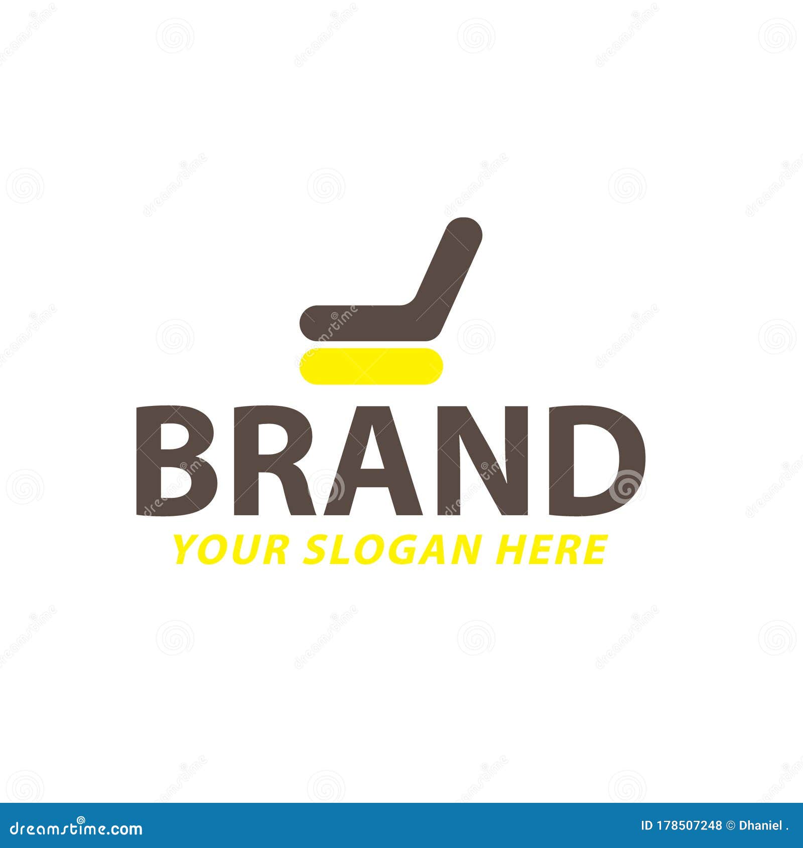 Creative Yellow Chair Logo Design, Vector Stock Illustration ...