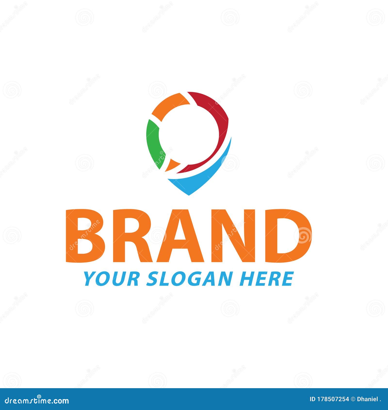 Creative and Colorful Drop Point Logo Design, Vector Stock Illustration ...