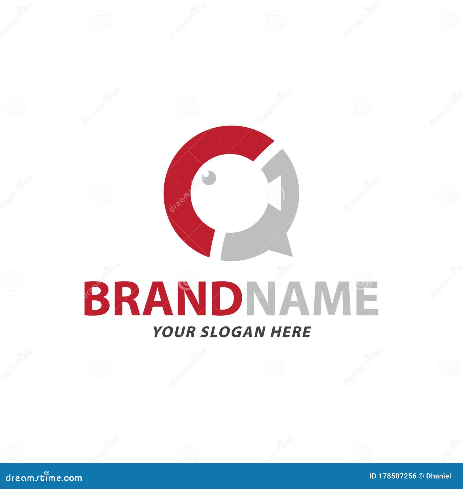Creative Fish and Chat Graphic Logo Design, Stock Illustration ...
