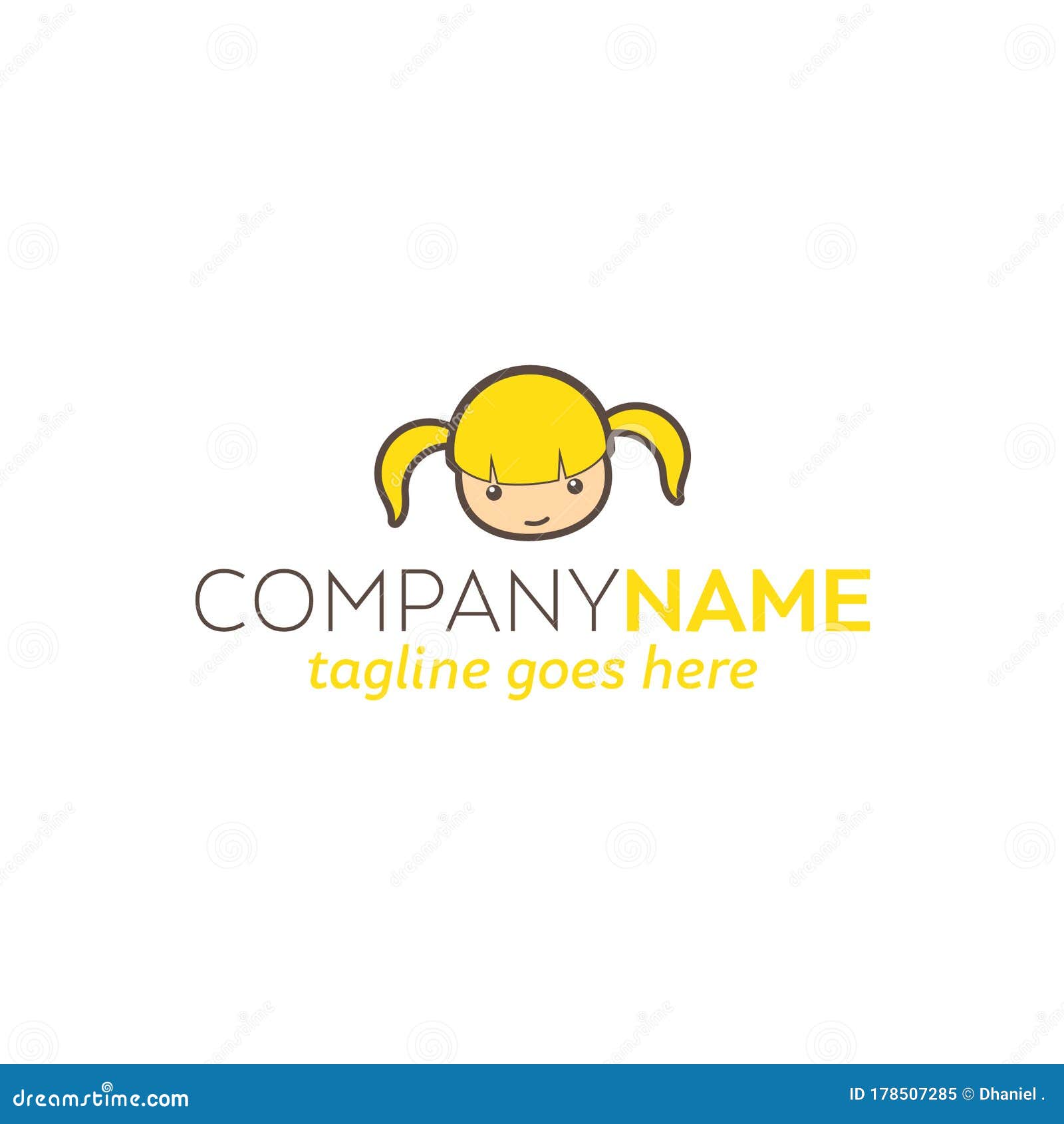 Creative and Cute Kids Logo Design, Vector Stock Vector - Illustration ...